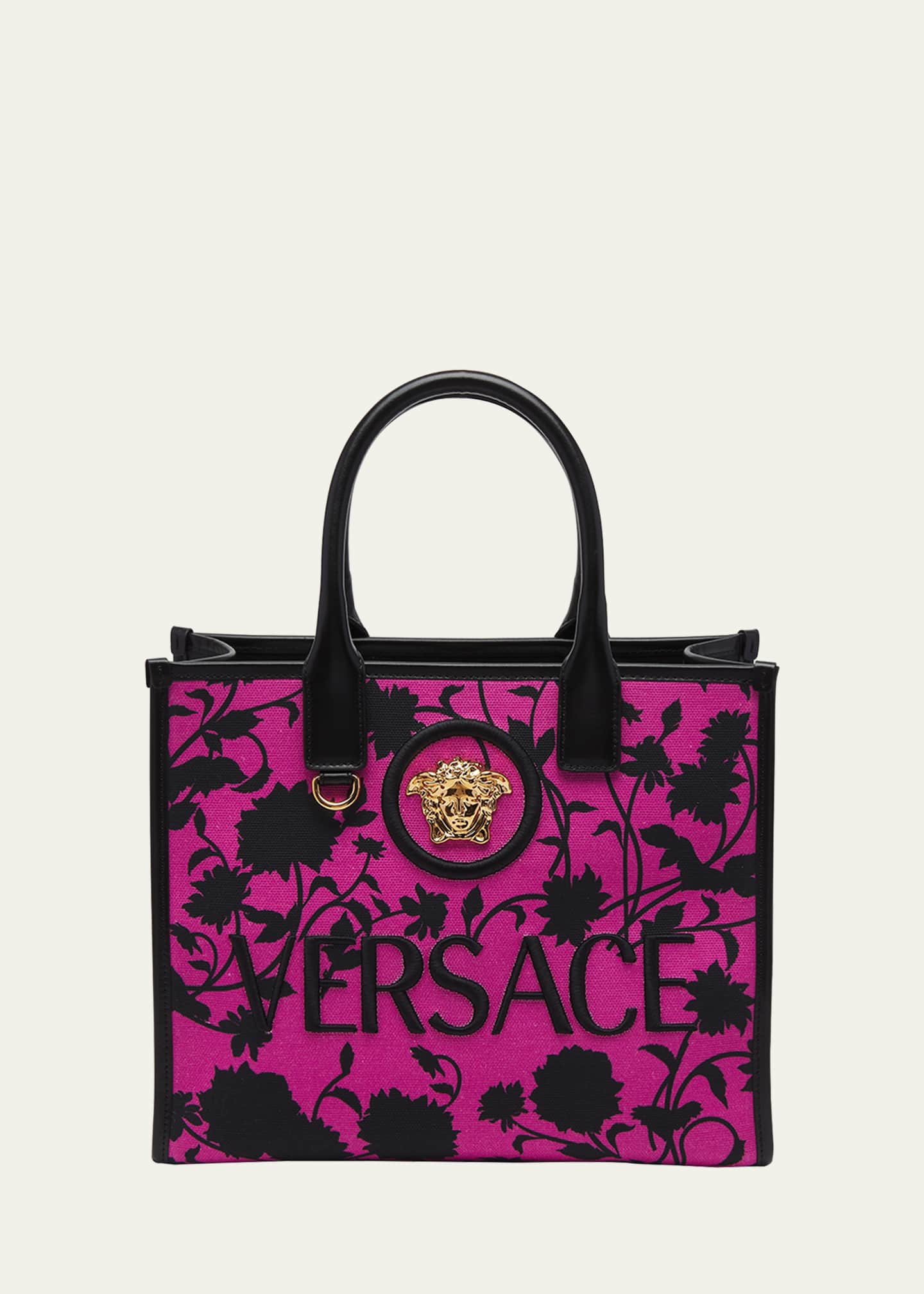 Versace La Medusa Small Floral-Print Tote Bag - Bergdorf Goodman