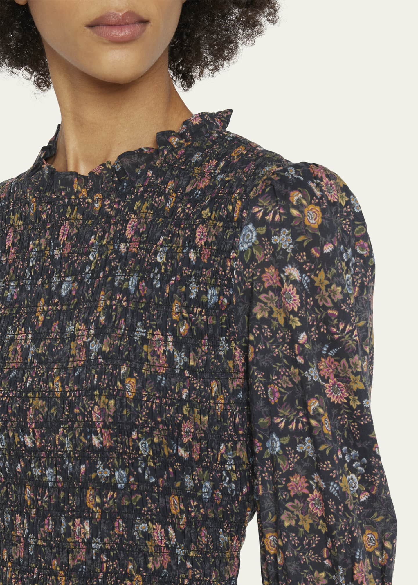 Veronica Beard Jeans Farha Floral Smocked Mini Bodycon Dress - Bergdorf ...