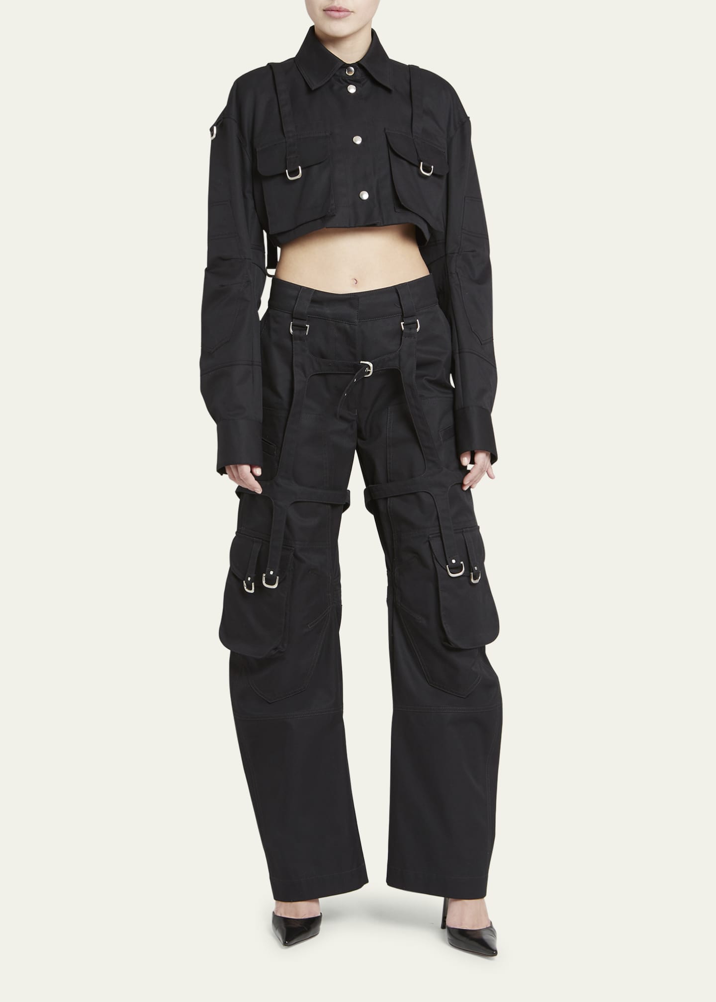 Off-White Harness Cargo Crop Shirt - Bergdorf Goodman