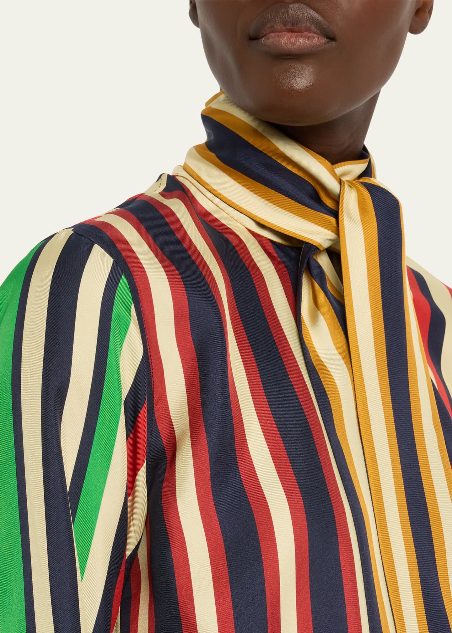Libertine Eton Striped Tie Neck Blouse Bergdorf Goodman
