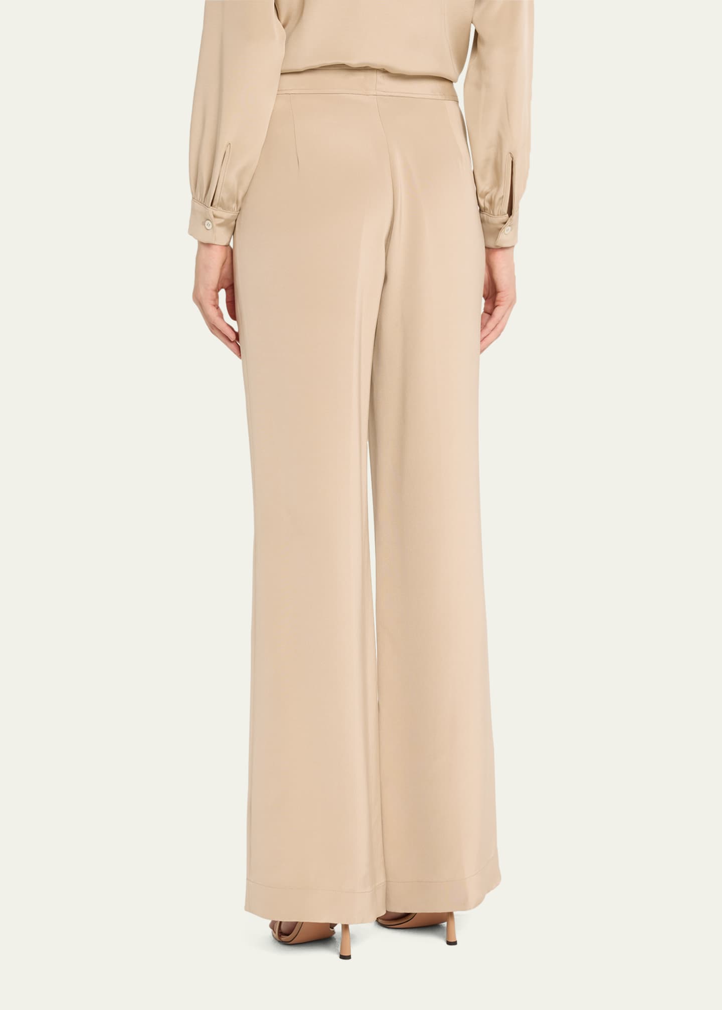 Libertine Fawn Wide-Leg Silk Trousers - Bergdorf Goodman