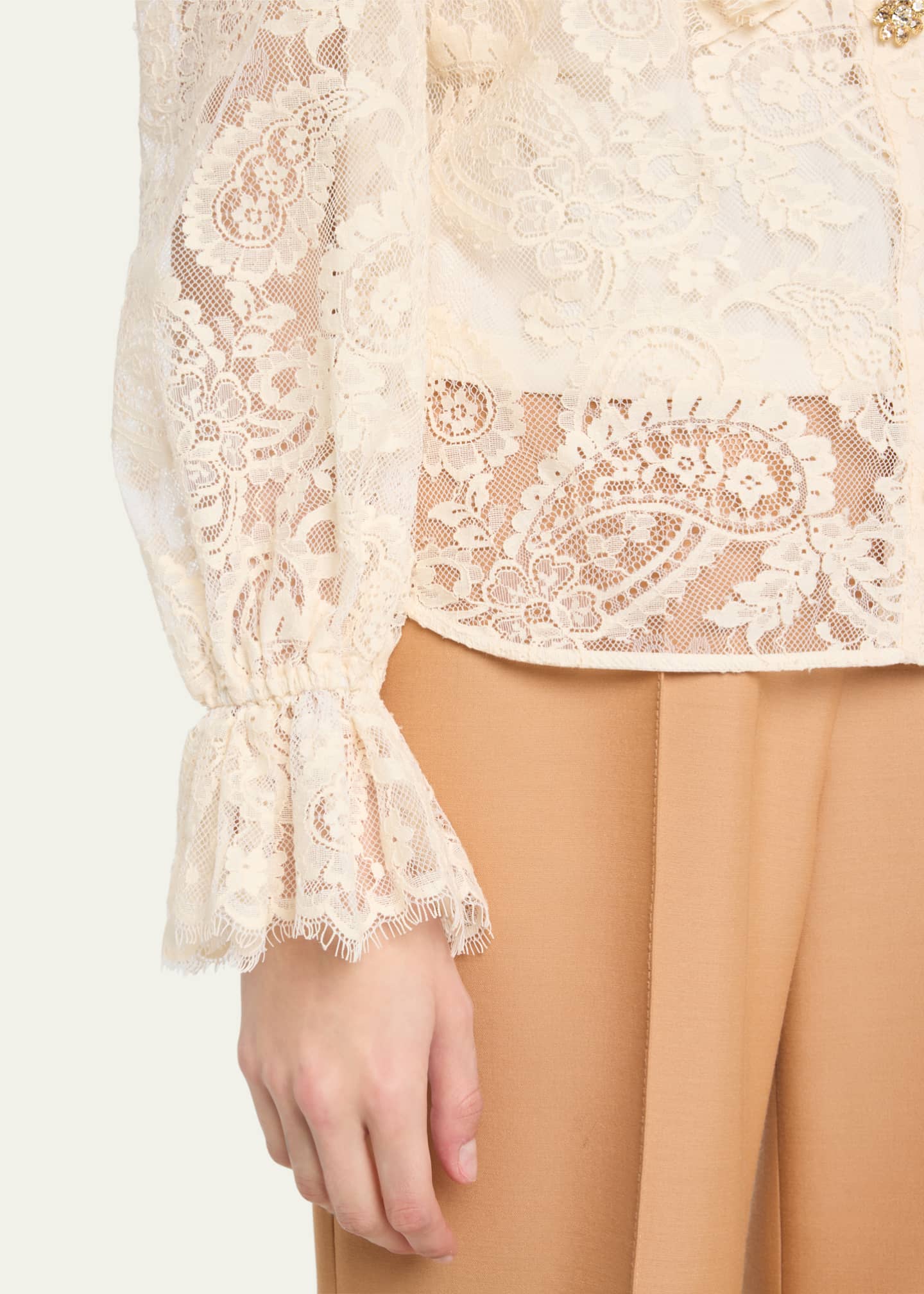 Zimmermann Lyrical Lace Button-Front Blouse - Bergdorf Goodman