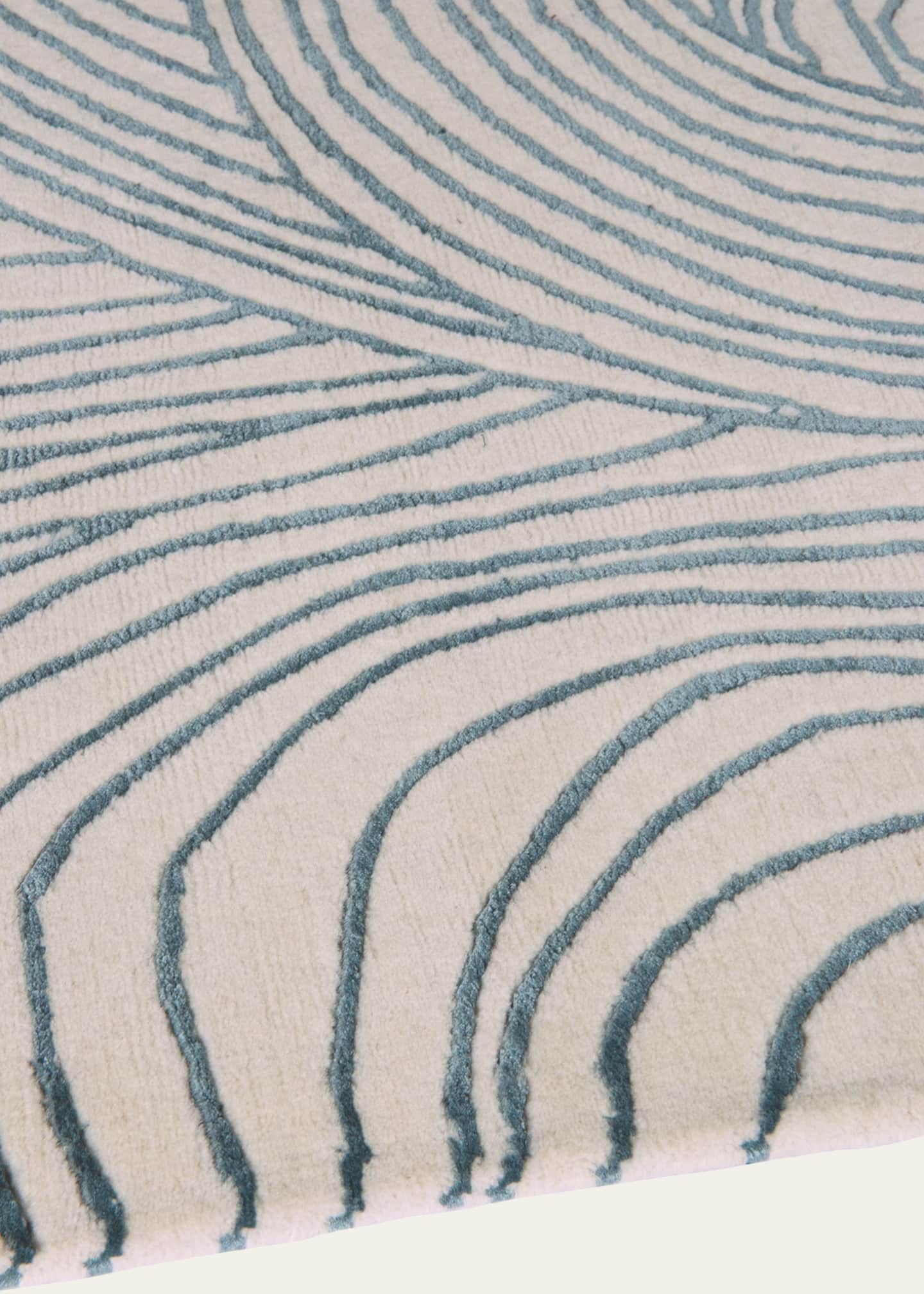 The Rug Company x Adam Hunter Waves Blue Hand-Knotted Rug, 6' x 9 ...