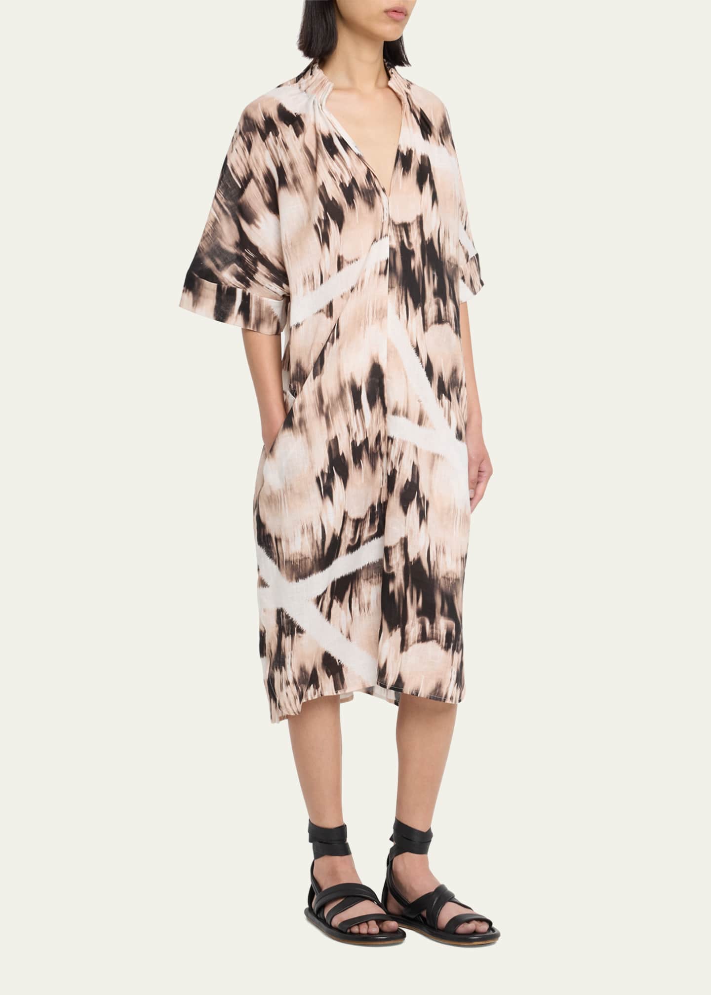 Zero + Maria Cornejo Malia Stand-Collar Linen Dress - Bergdorf Goodman