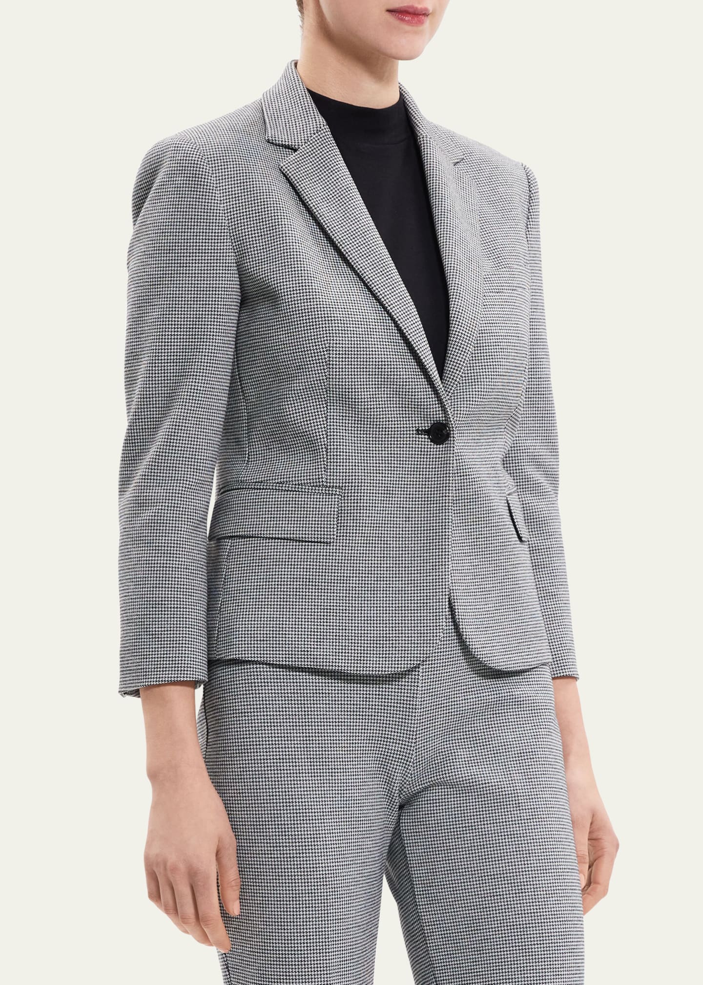 Theory Knit Houndstooth Shrunken Blazer - Bergdorf Goodman
