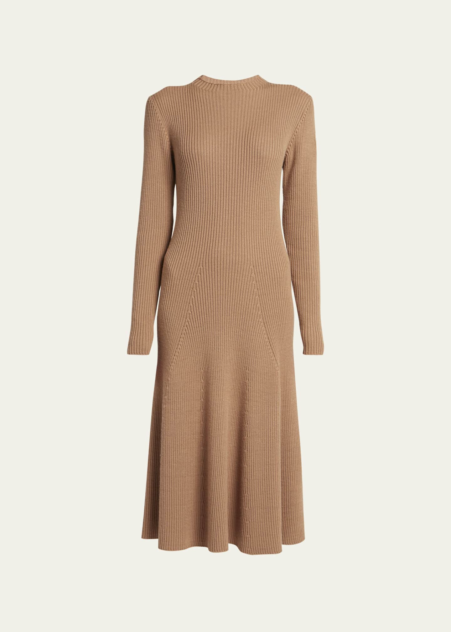 Moncler Ribbed Knit Wool Midi Dress - Bergdorf Goodman