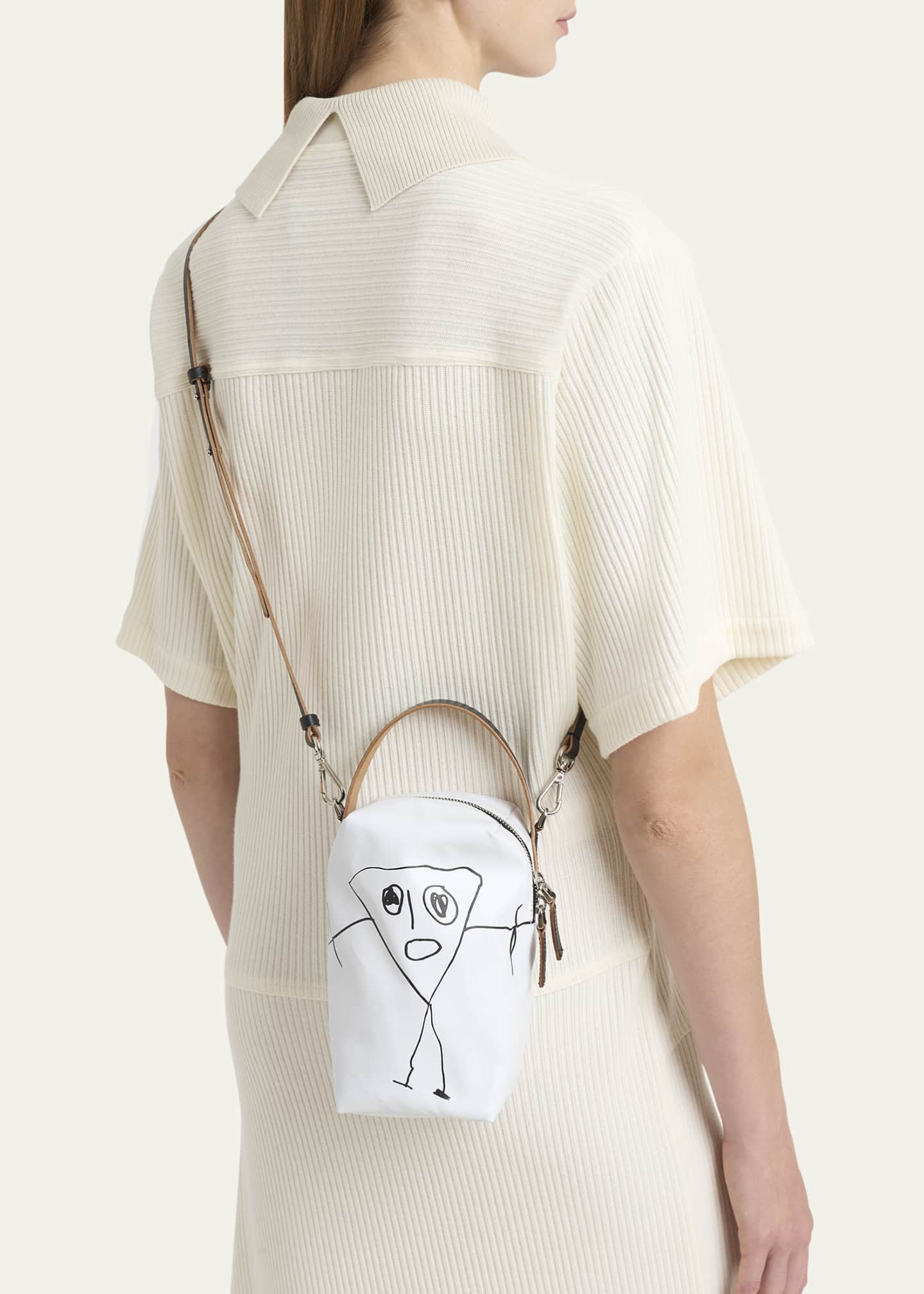 Plan C Pili Graphic-Print Leather Bucket Bag - Bergdorf Goodman