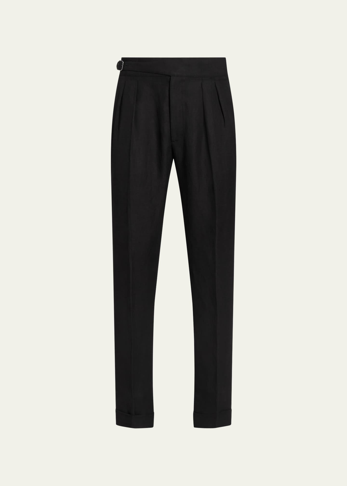 Ralph Lauren Purple Label Men's Byron Linen-Silk Pleated Trousers ...