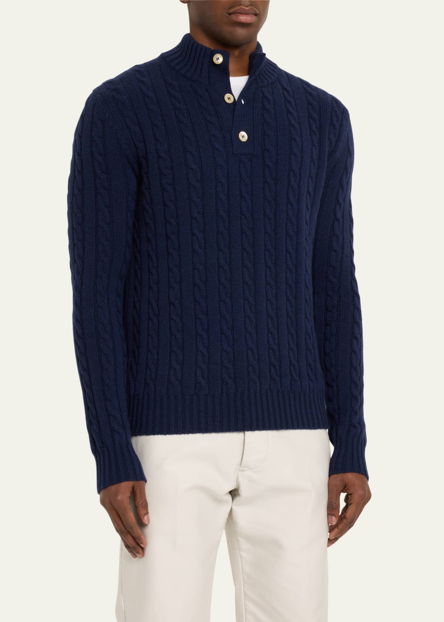 Bergdorf Goodman Mens Cashmere Cable Knit Pullover Sweater Bergdorf