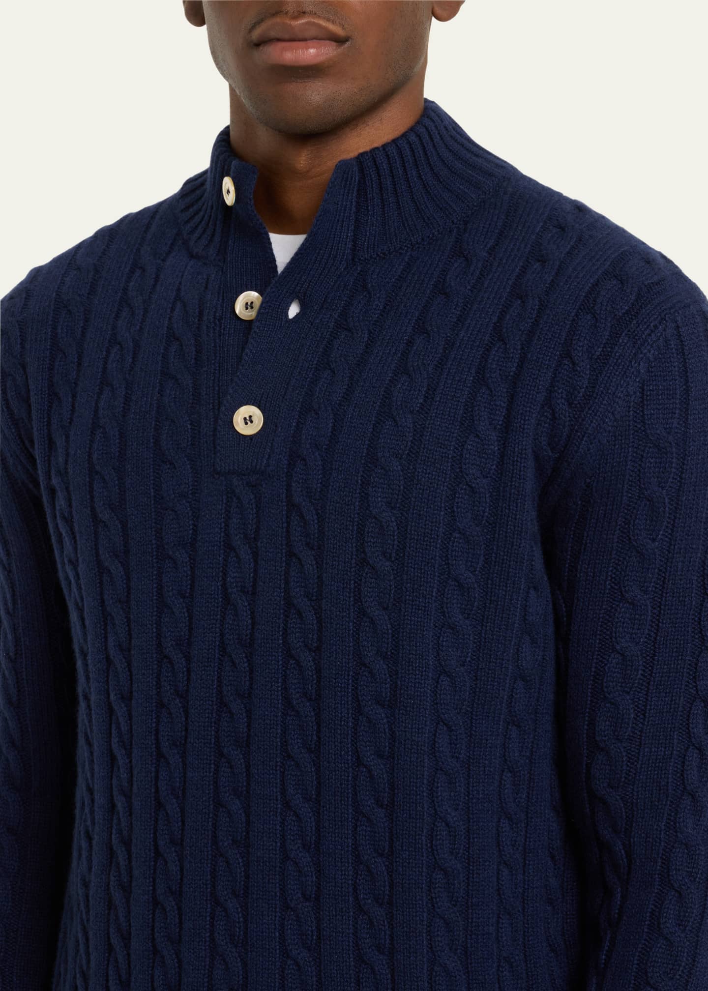 Bergdorf Goodman Mens Cashmere Cable Knit Pullover Sweater Bergdorf