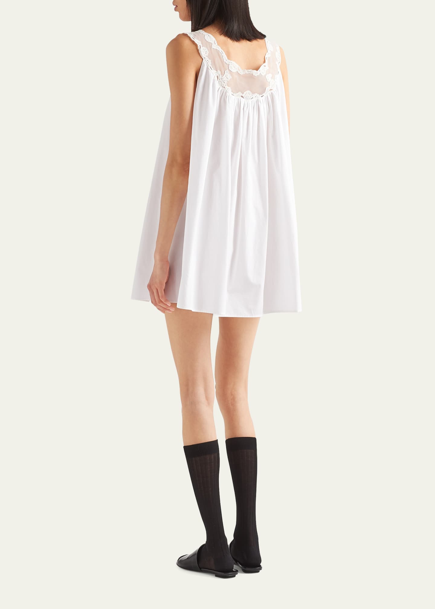 Prada Lace Poplin Mini Dress - Bergdorf Goodman