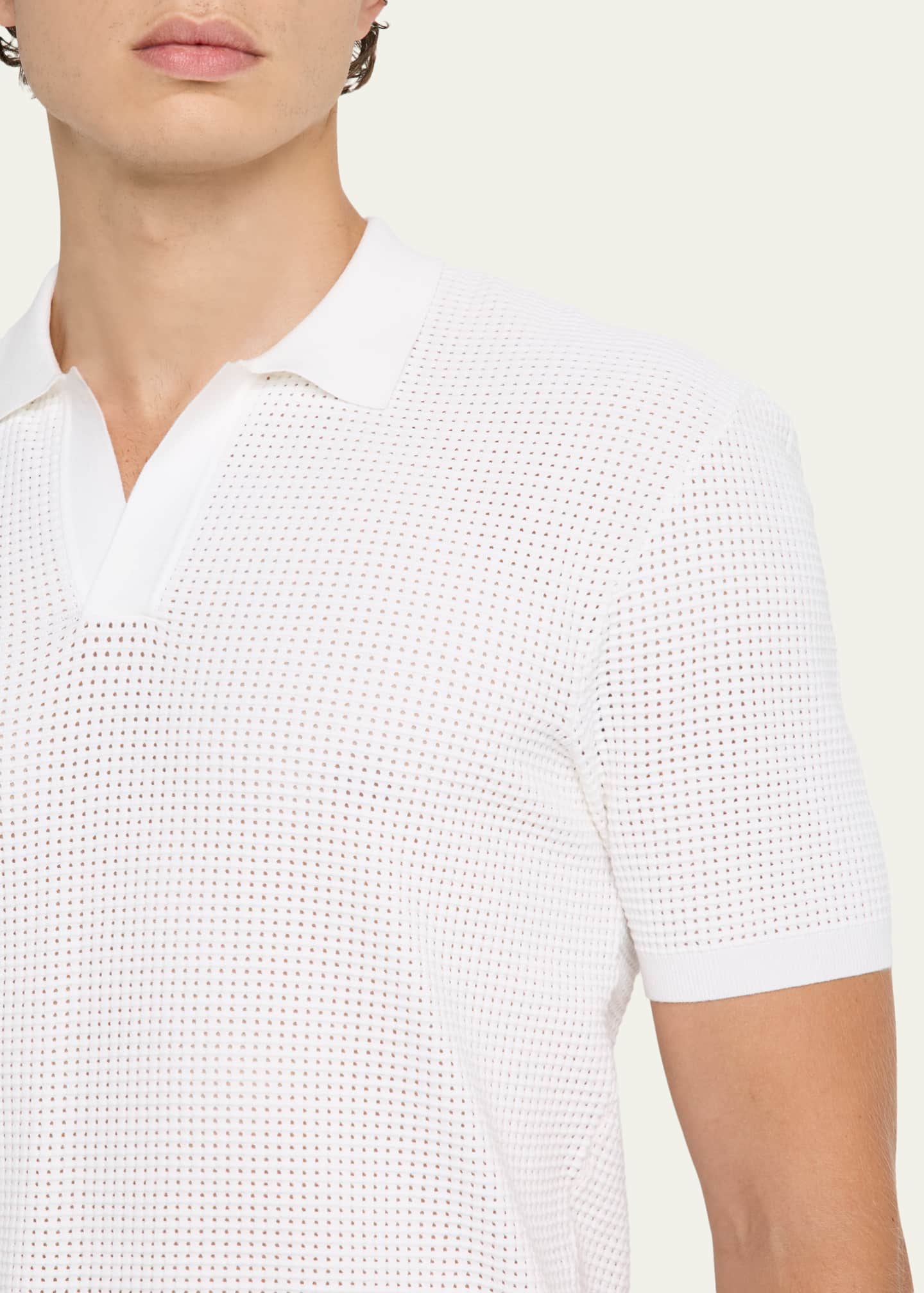 Orlebar Brown Men's Roddy Mesh Stitch Polo Shirt - Bergdorf Goodman