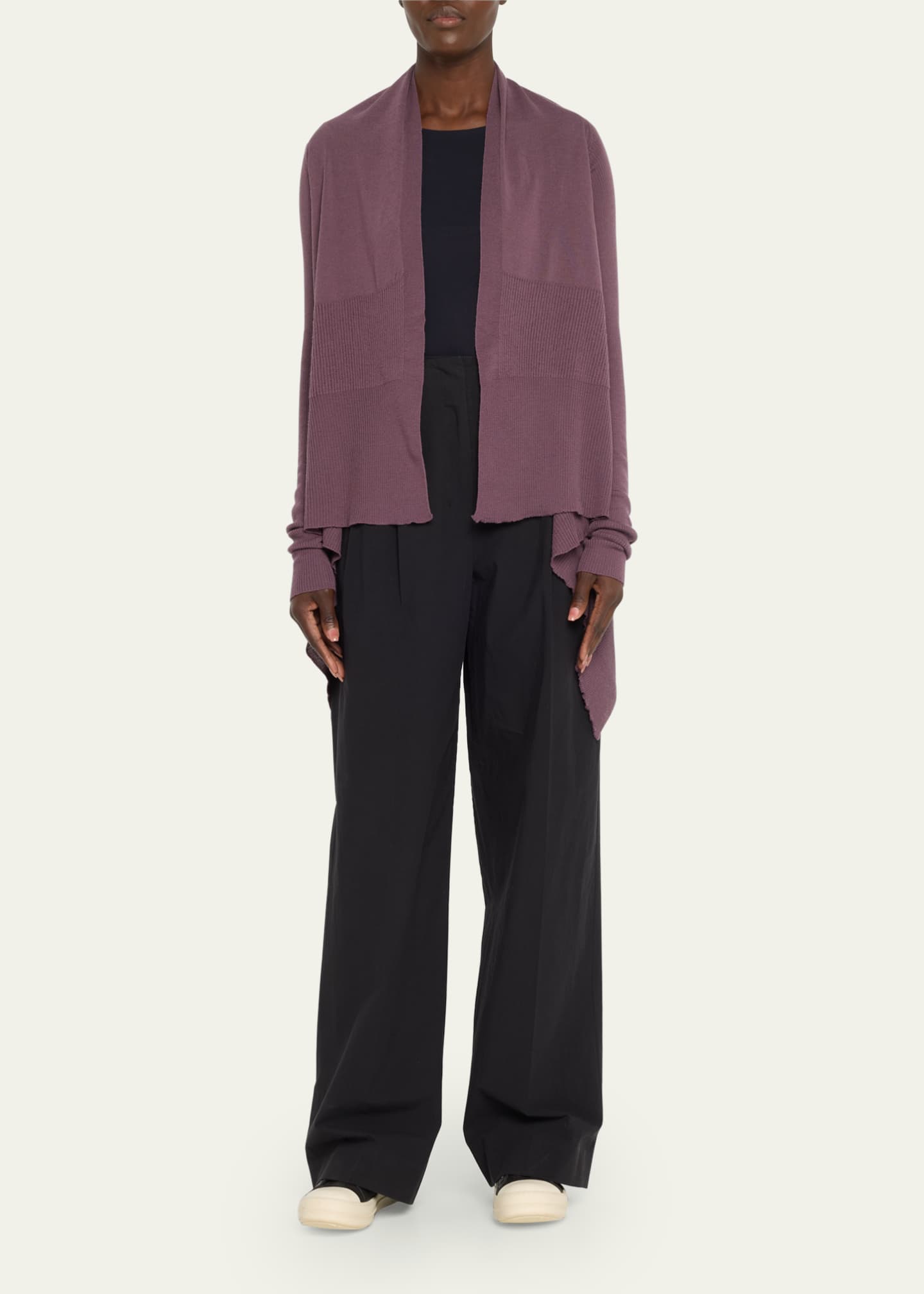 Rick Owens Medium Wrap Open Wool Cardigan - Bergdorf Goodman