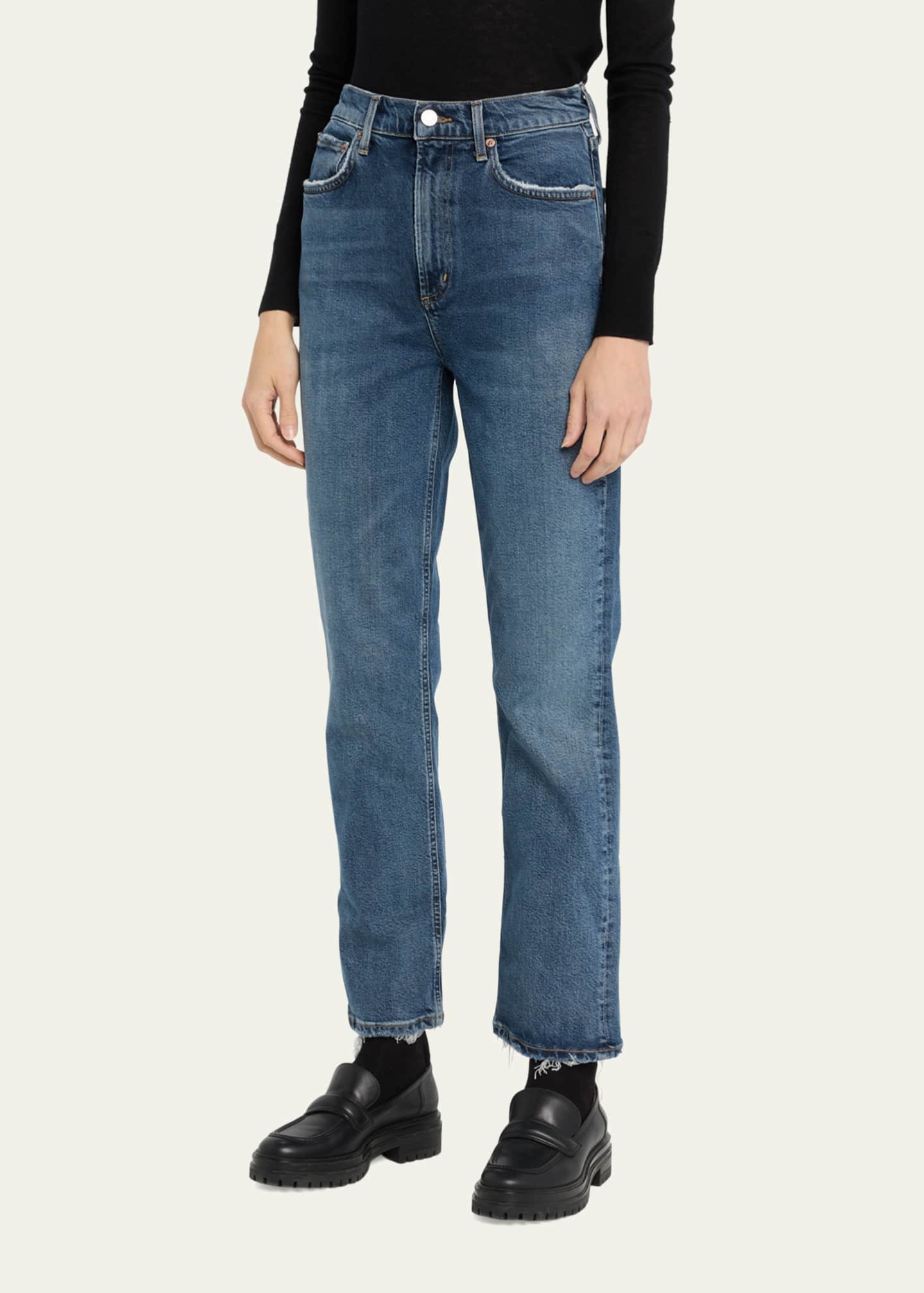 AGOLDE High Rise Stovepipe Jeans - Bergdorf Goodman