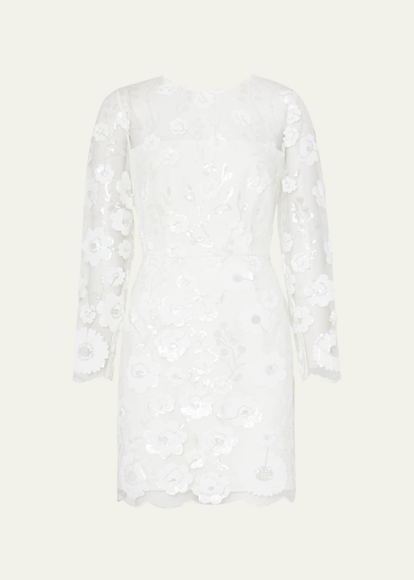 Milly Leona Floral Cascading Sequins Mini Dress - Bergdorf Goodman Milly Leona Floral Cascading Sequins Mini Dress - Bergdorf Goodman