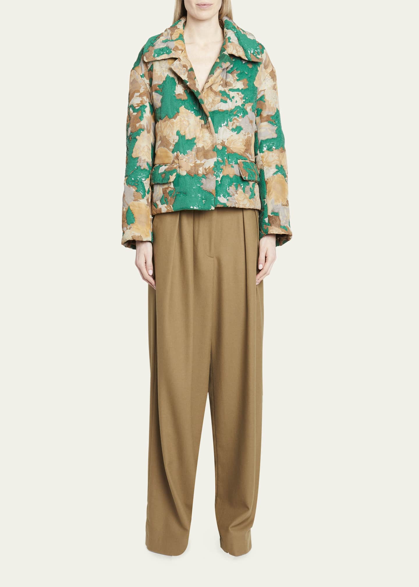 Dries Van Noten Vondi Floral-Print Sequined Jacket - Bergdorf Goodman