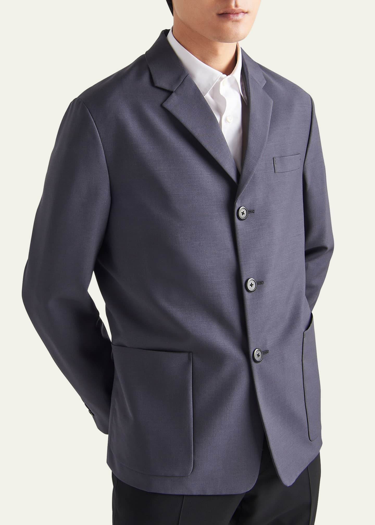 Prada Men's Mohair 3-Button Blazer - Bergdorf Goodman