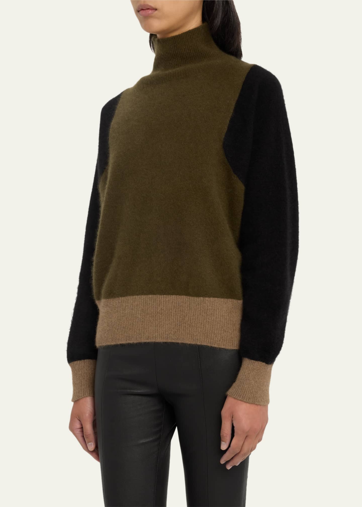 Majestic Filatures Ultra Soft Colorblock Turtleneck Sweater - Bergdorf ...