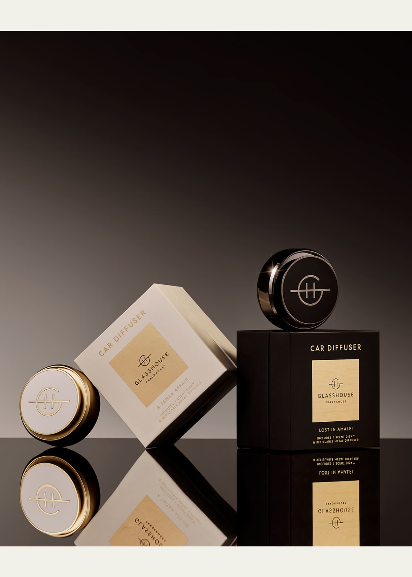 GLASSHOUSE FRAGRANCES Golden Car Diffuser with A Tahaa Affair ...