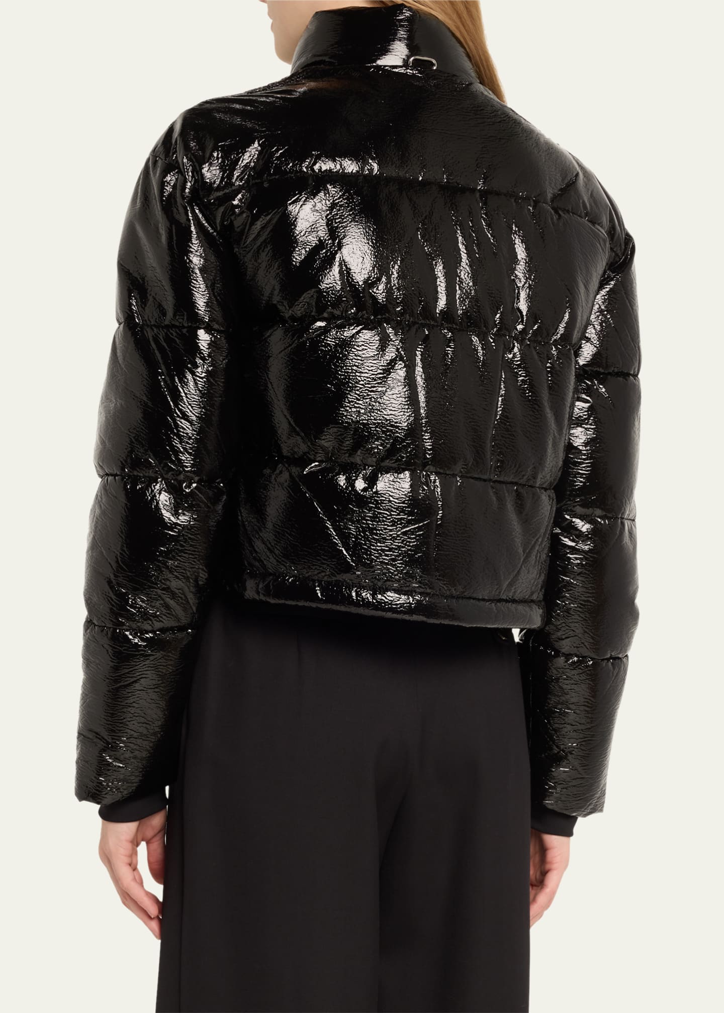 Courreges Vinyl Puffer Jacket with Logo Detail - Bergdorf Goodman