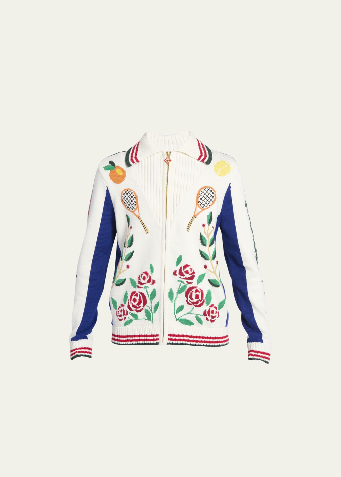 CASABLANCA Men's Laurel Intarsia Knit Jacket - Bergdorf Goodman