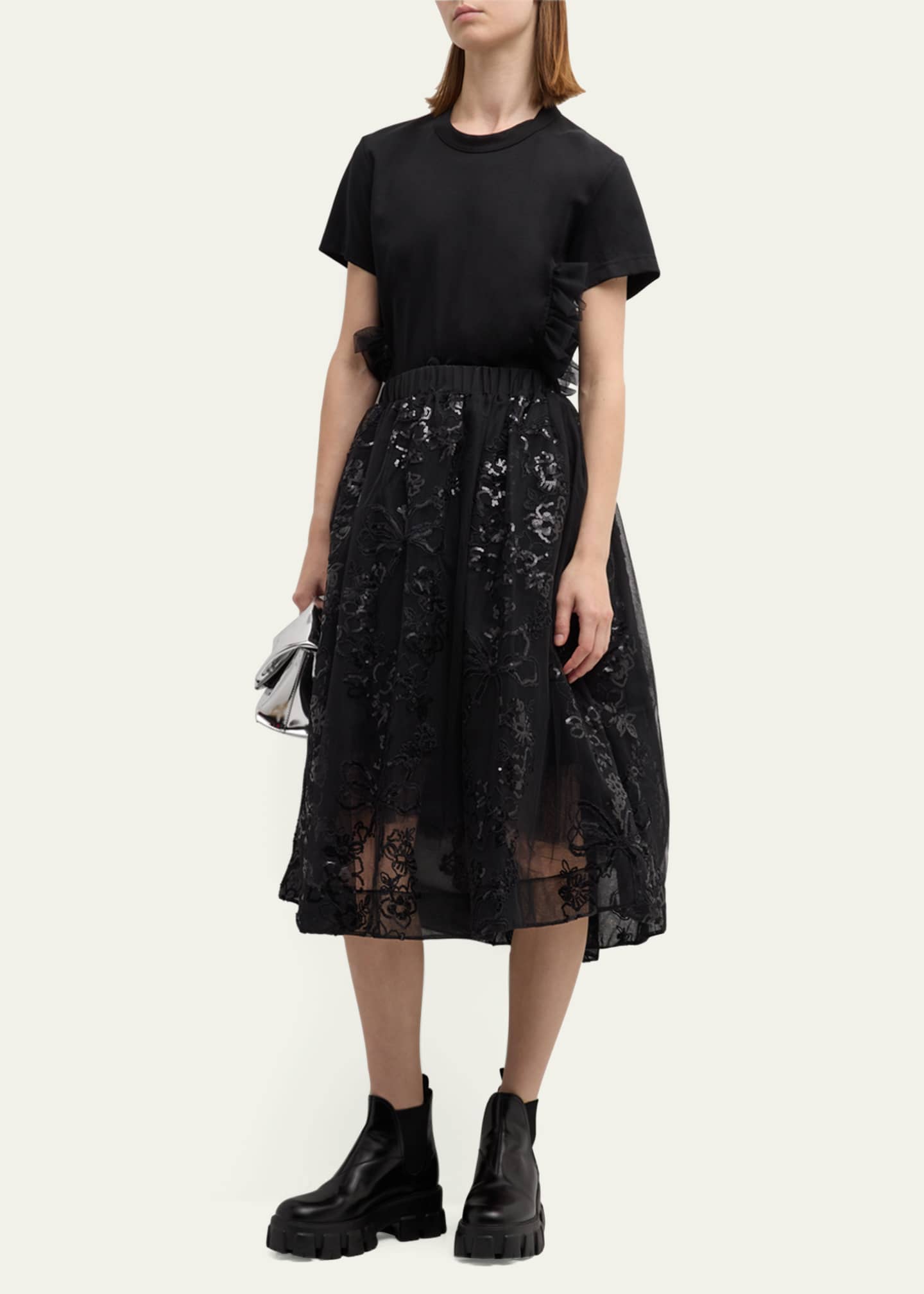 Simone Rocha Long Tutu Skirt with Sequin Overlay - Bergdorf Goodman