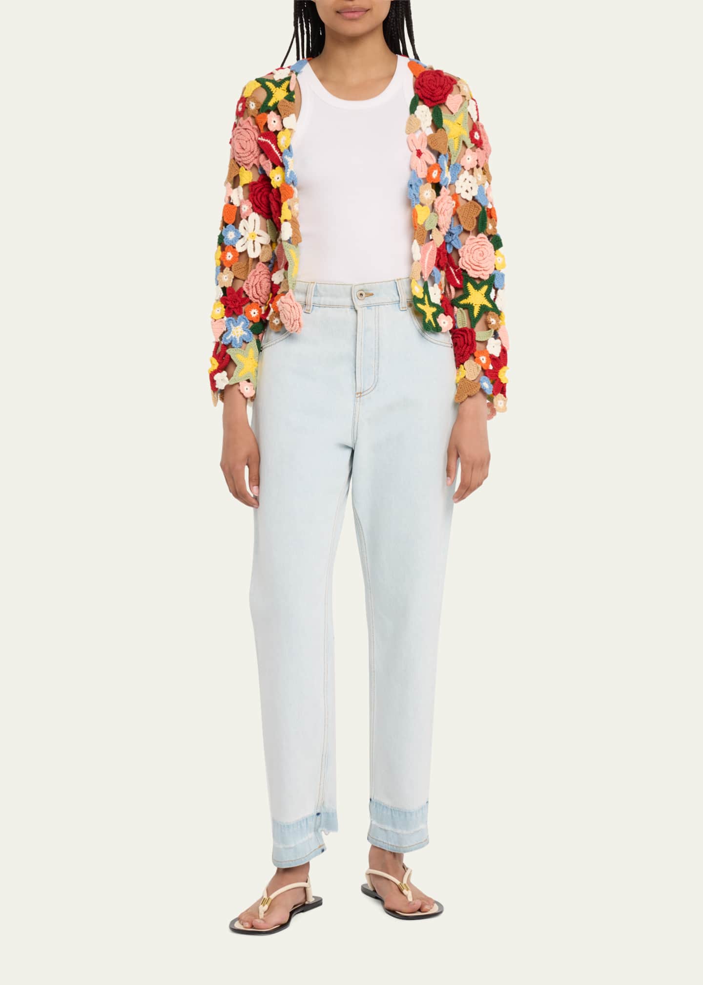 Alice + Olivia Fawn Crochet-Knit Collage Cardigan - Bergdorf Goodman