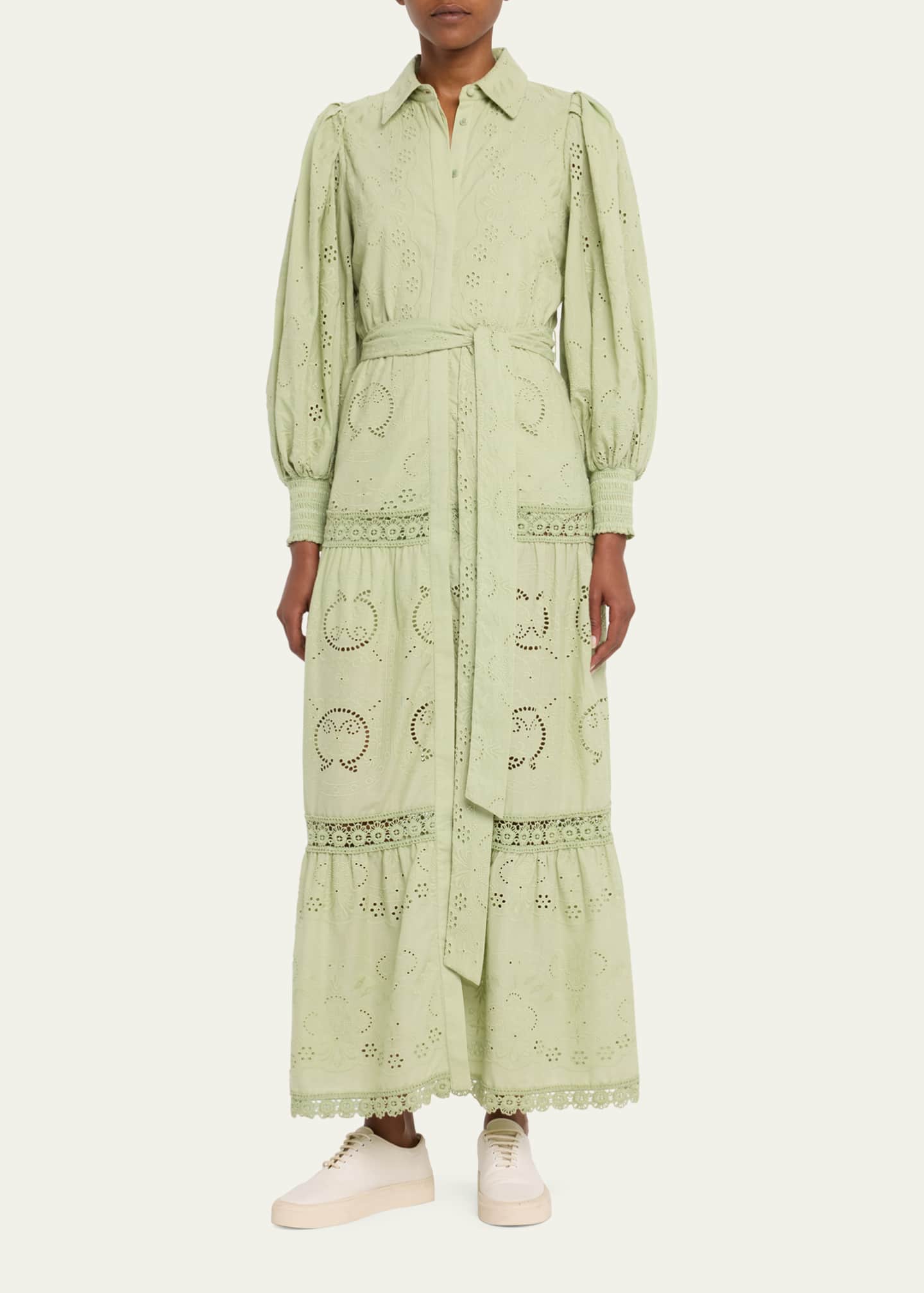 Alice + Olivia Lilly Embroidered Tiered Midi Dress - Bergdorf Goodman
