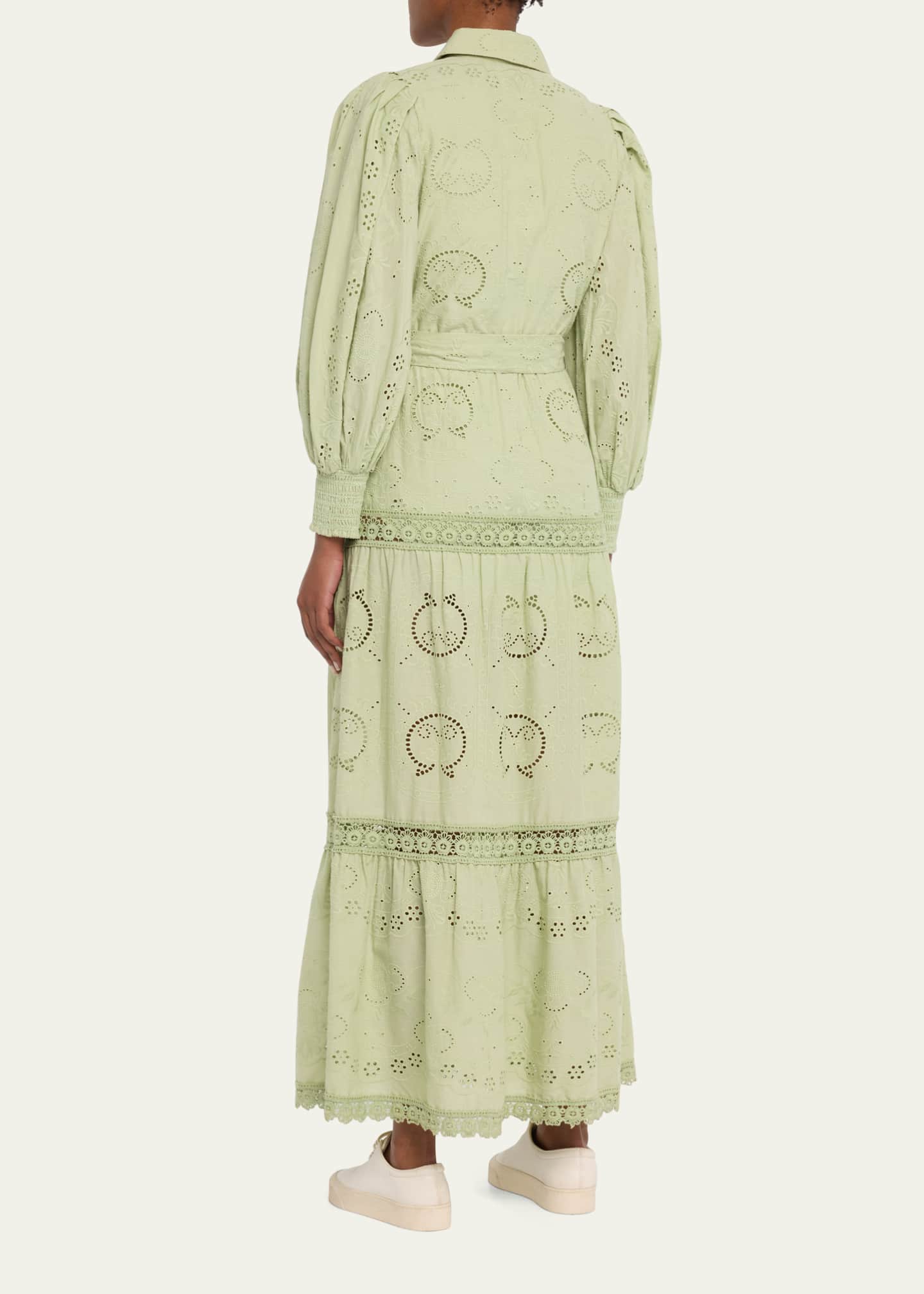 Alice + Olivia Lilly Embroidered Tiered Midi Dress - Bergdorf Goodman