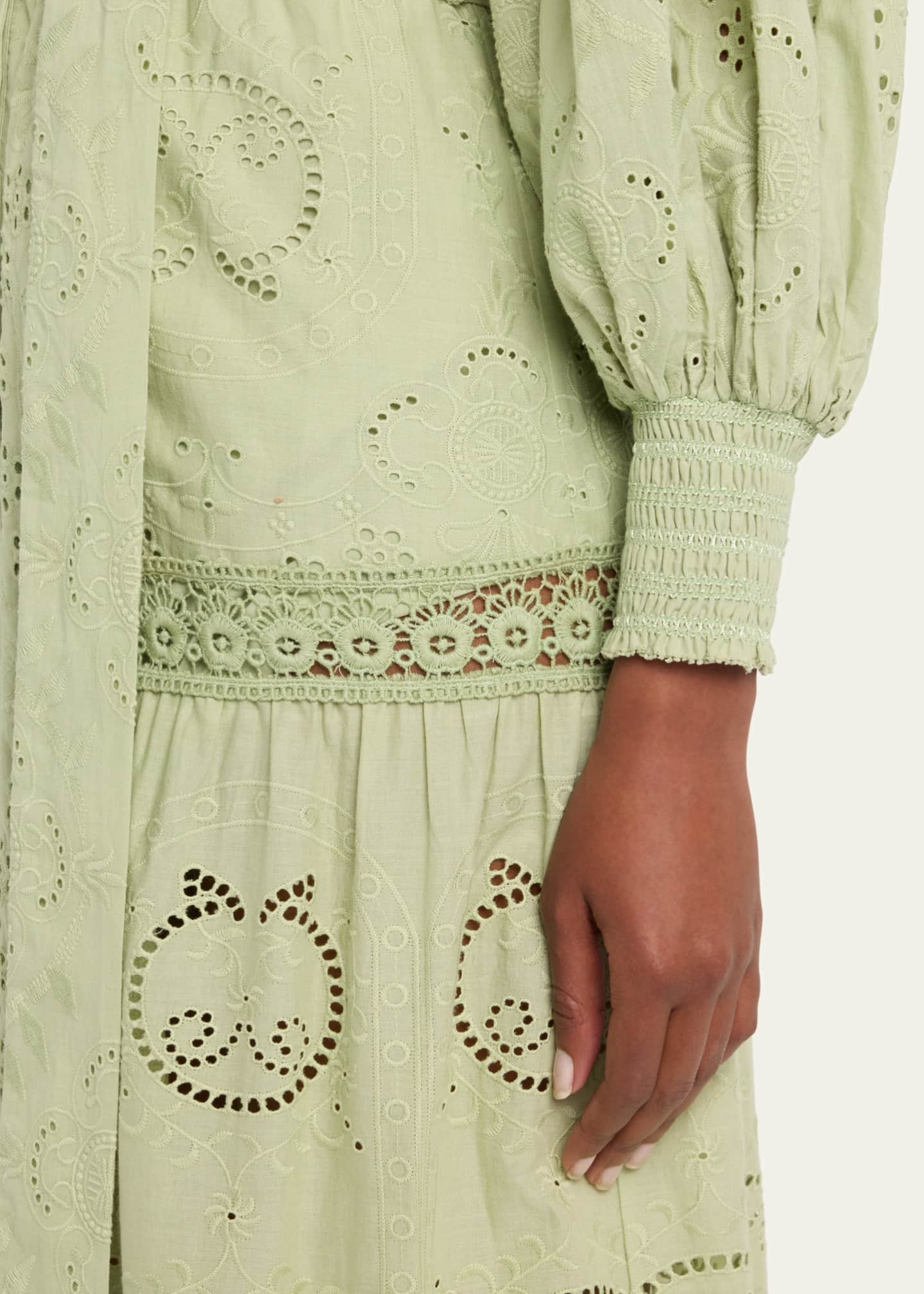 Alice + Olivia Lilly Embroidered Tiered Midi Dress - Bergdorf Goodman