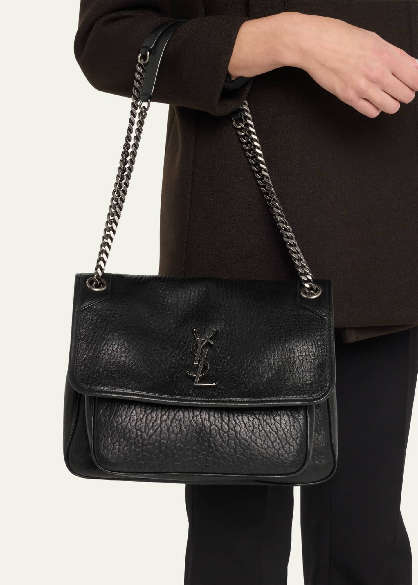 Saint Laurent Niki Medium Flap YSL Shoulder Bag In Leather Bergdorf
