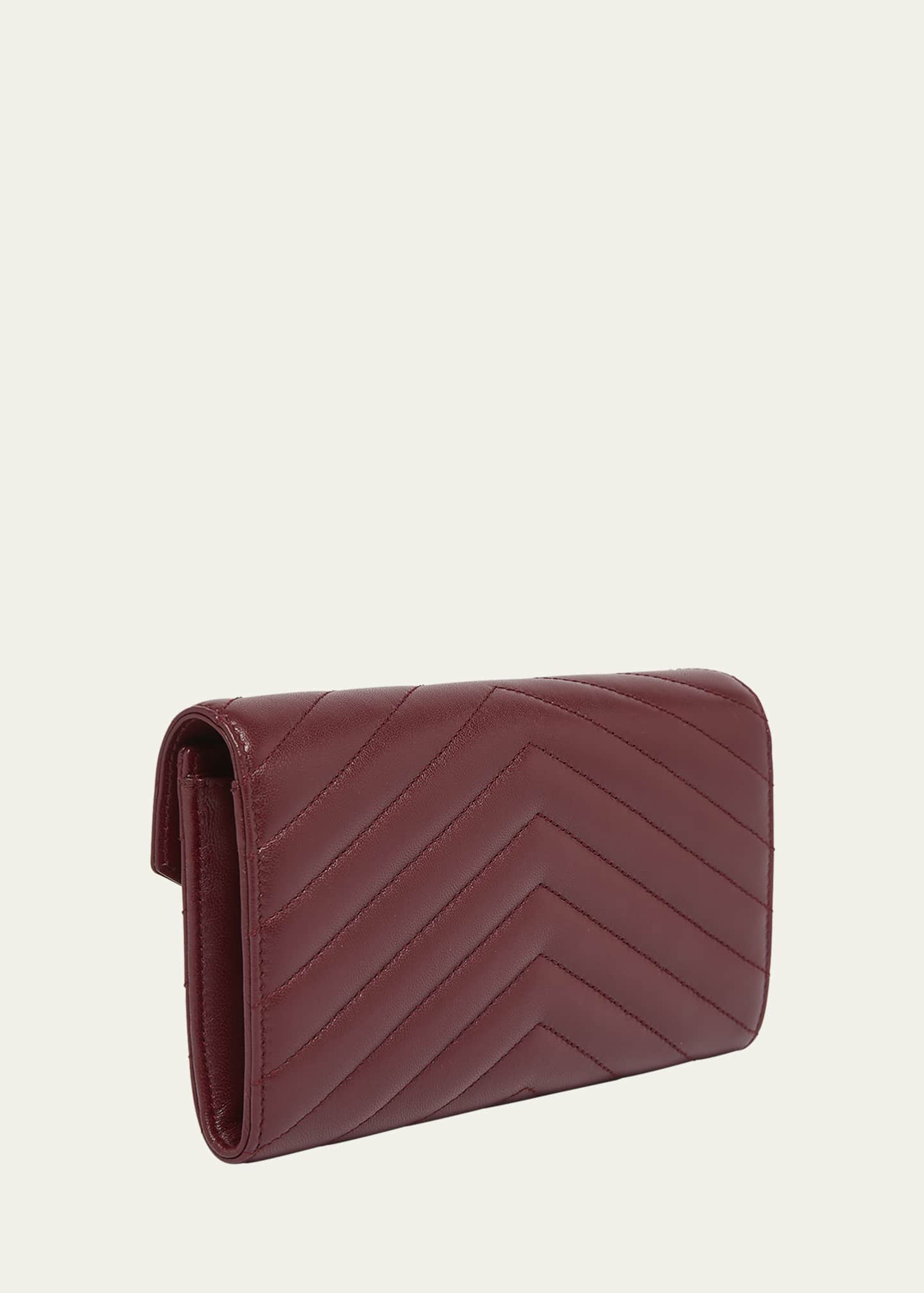 Saint Laurent YSL Monogram Large Envelope Flap Wallet in Smooth Leather ...