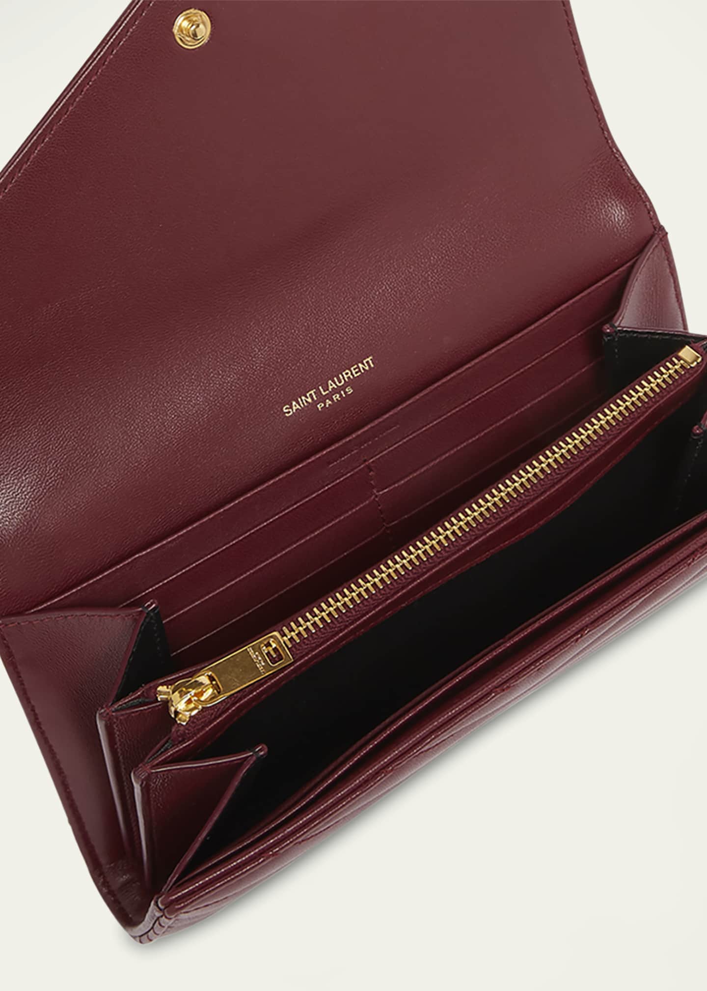 Saint Laurent YSL Monogram Large Envelope Flap Wallet in Smooth Leather ...