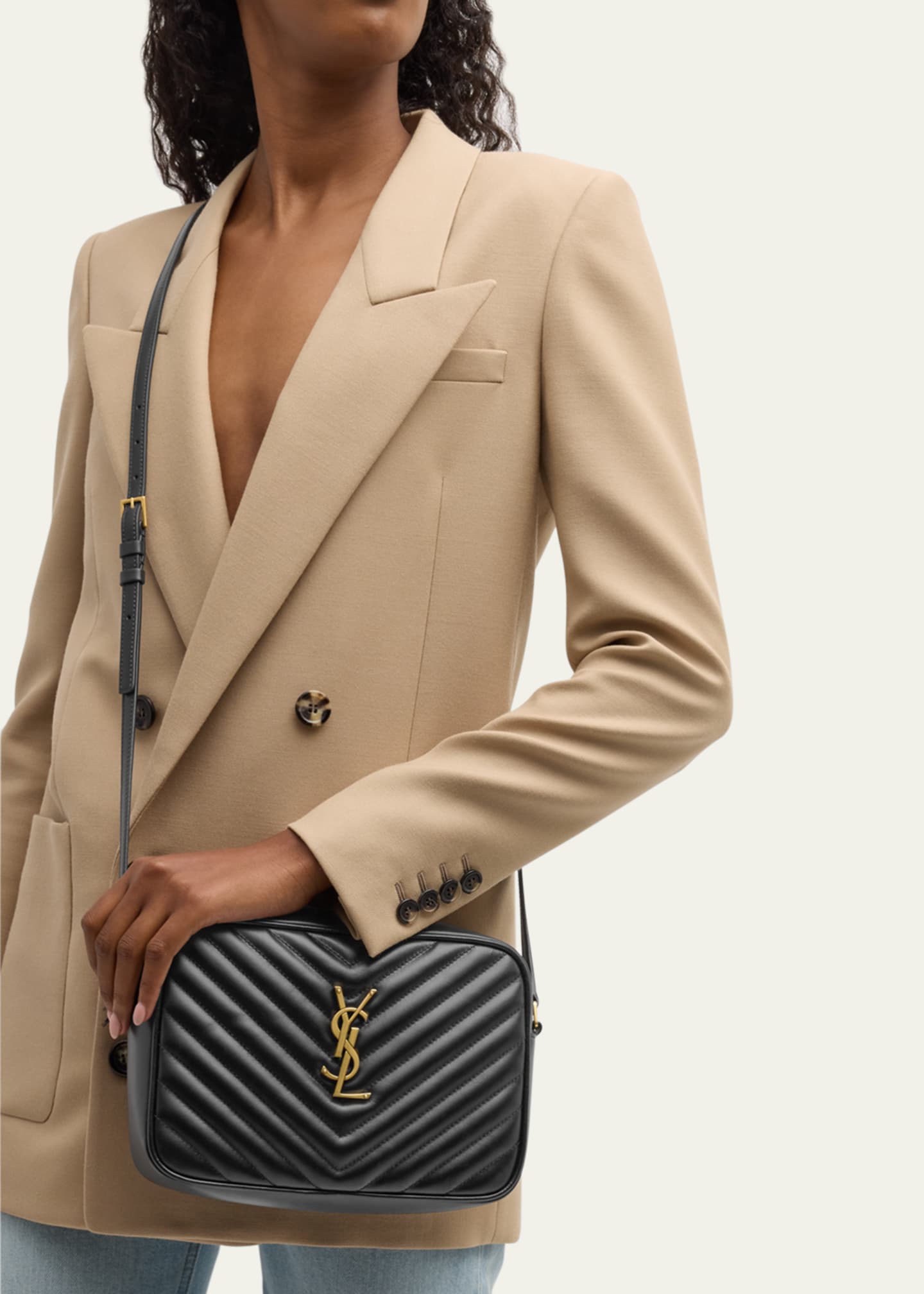 Saint Laurent Lou Medium YSL Camera Bag with Pocket in Quilted Leather ...