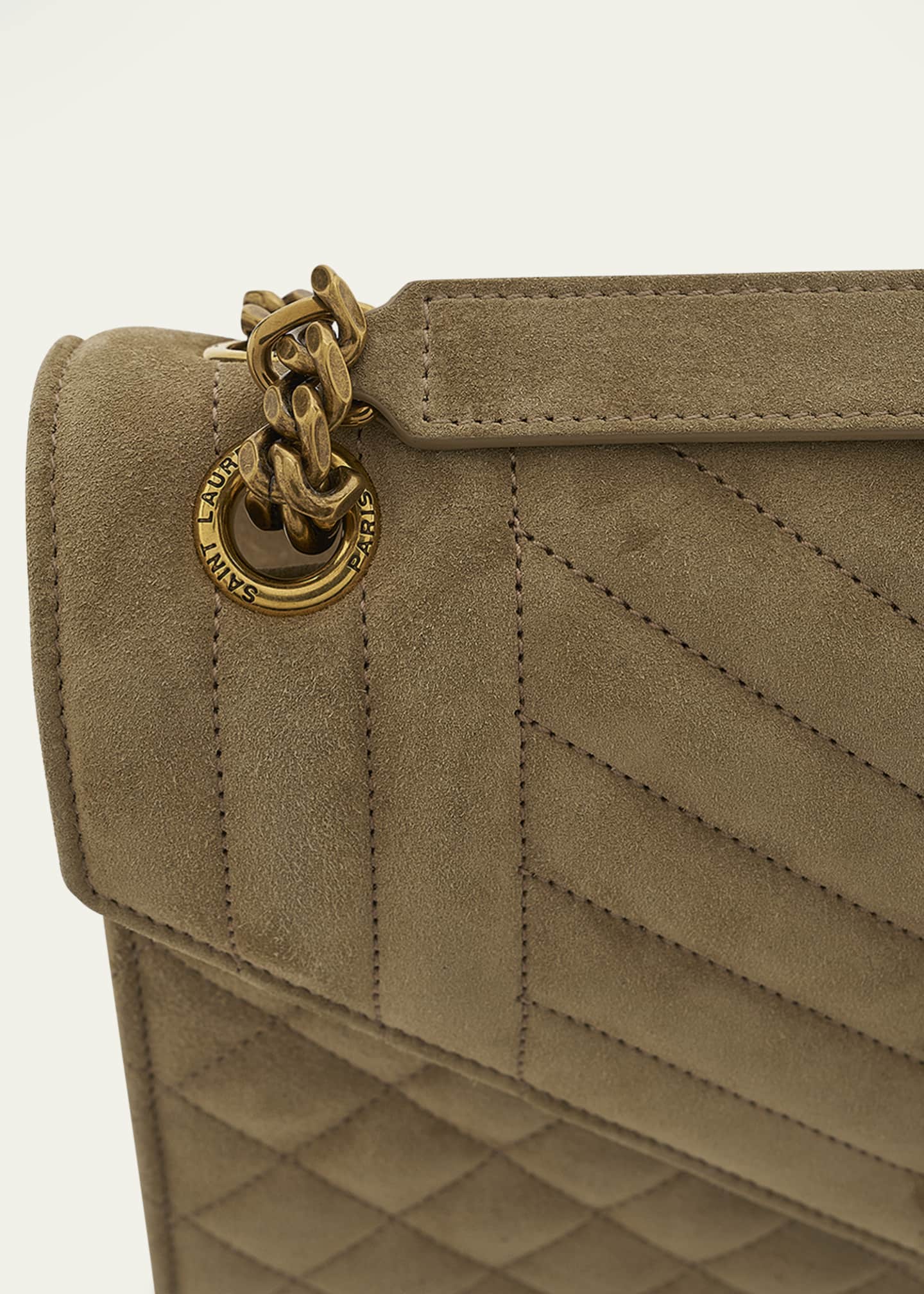 Saint Laurent Envelope Triquilt Medium YSL Shoulder Bag in Suede ...