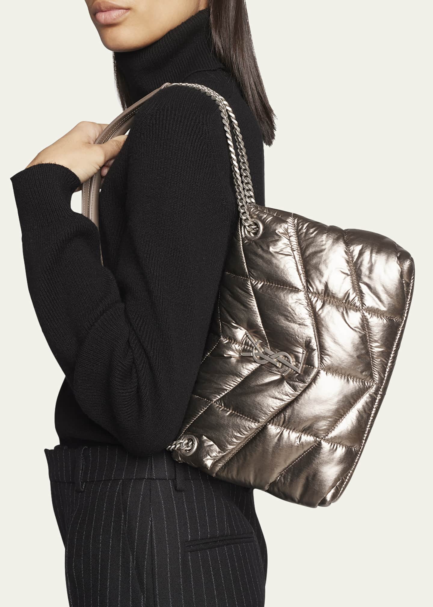 Saint Laurent Small Puffer Metallic Chain Shoulder Bag - Bergdorf Goodman