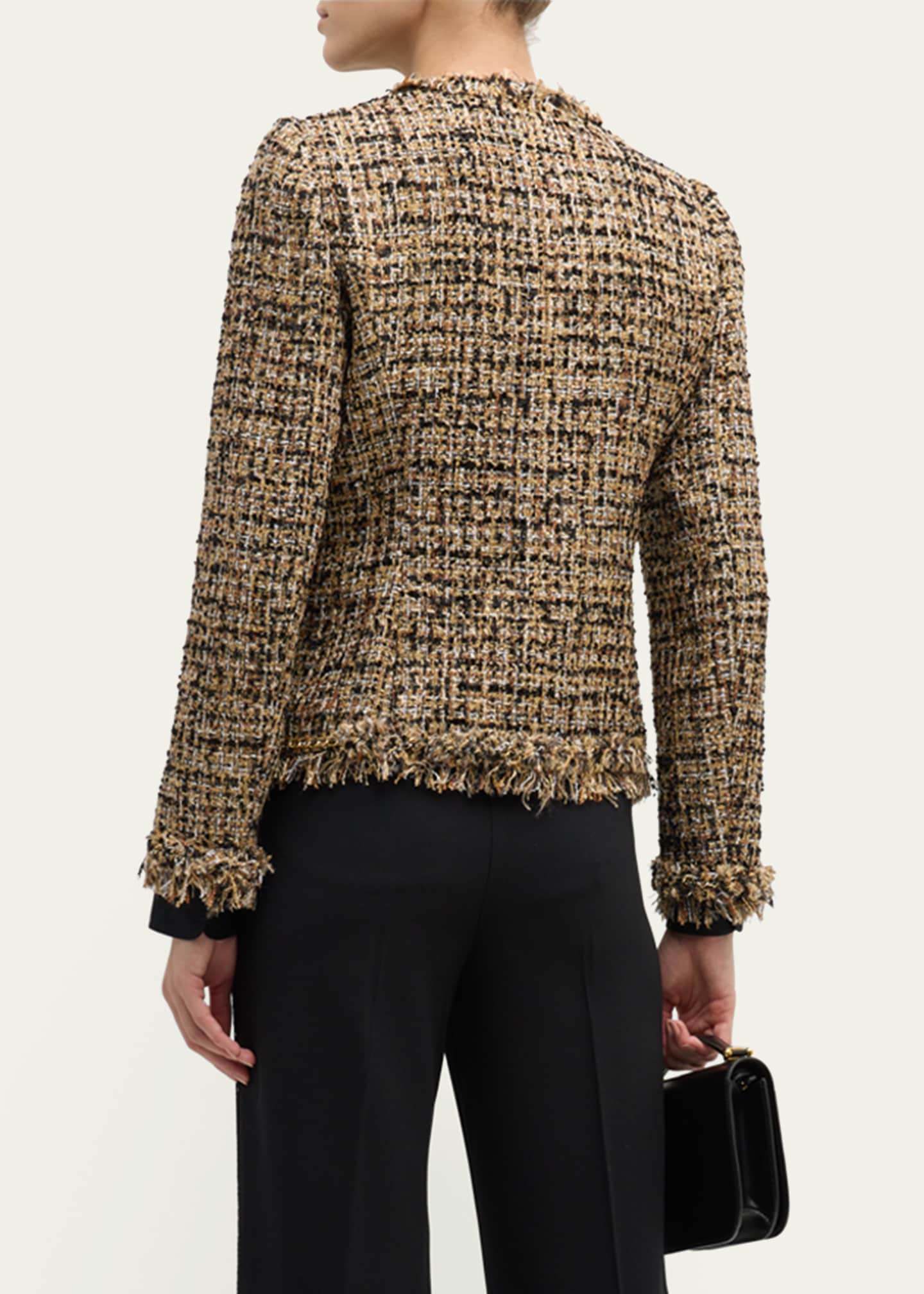 Kobi Halperin Lisa Chain-Trim Fringe Tweed Jacket - Bergdorf Goodman
