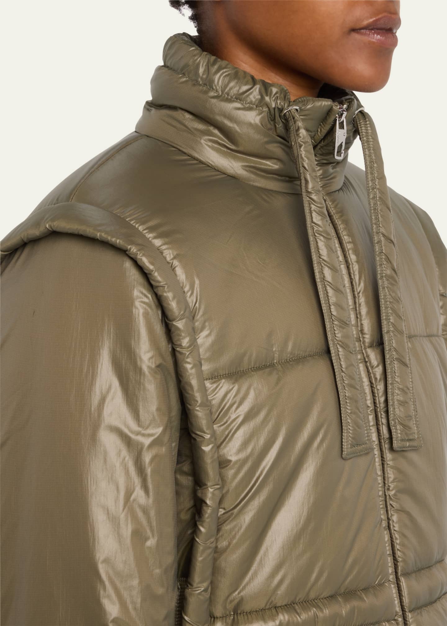 Ganni Shiny Quilted Vest Jacket - Bergdorf Goodman