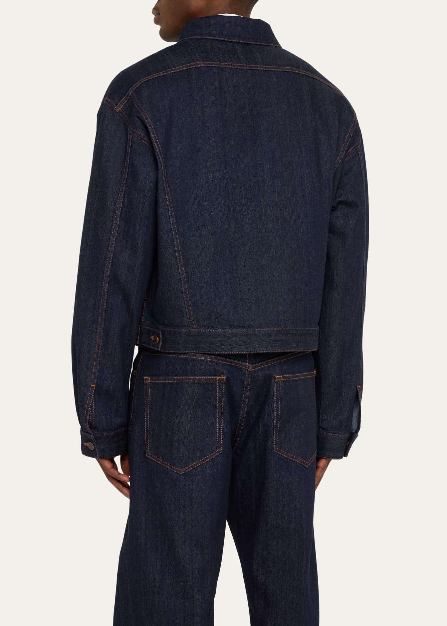 THE ROW Men's Orson Topstitched Denim Trucker Jacket - Bergdorf Goodman