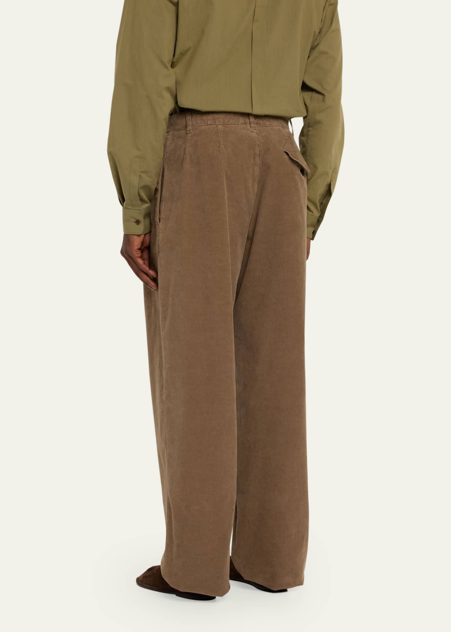 THE ROW Men's Rufus Pleated Corduroy Pants - Bergdorf Goodman