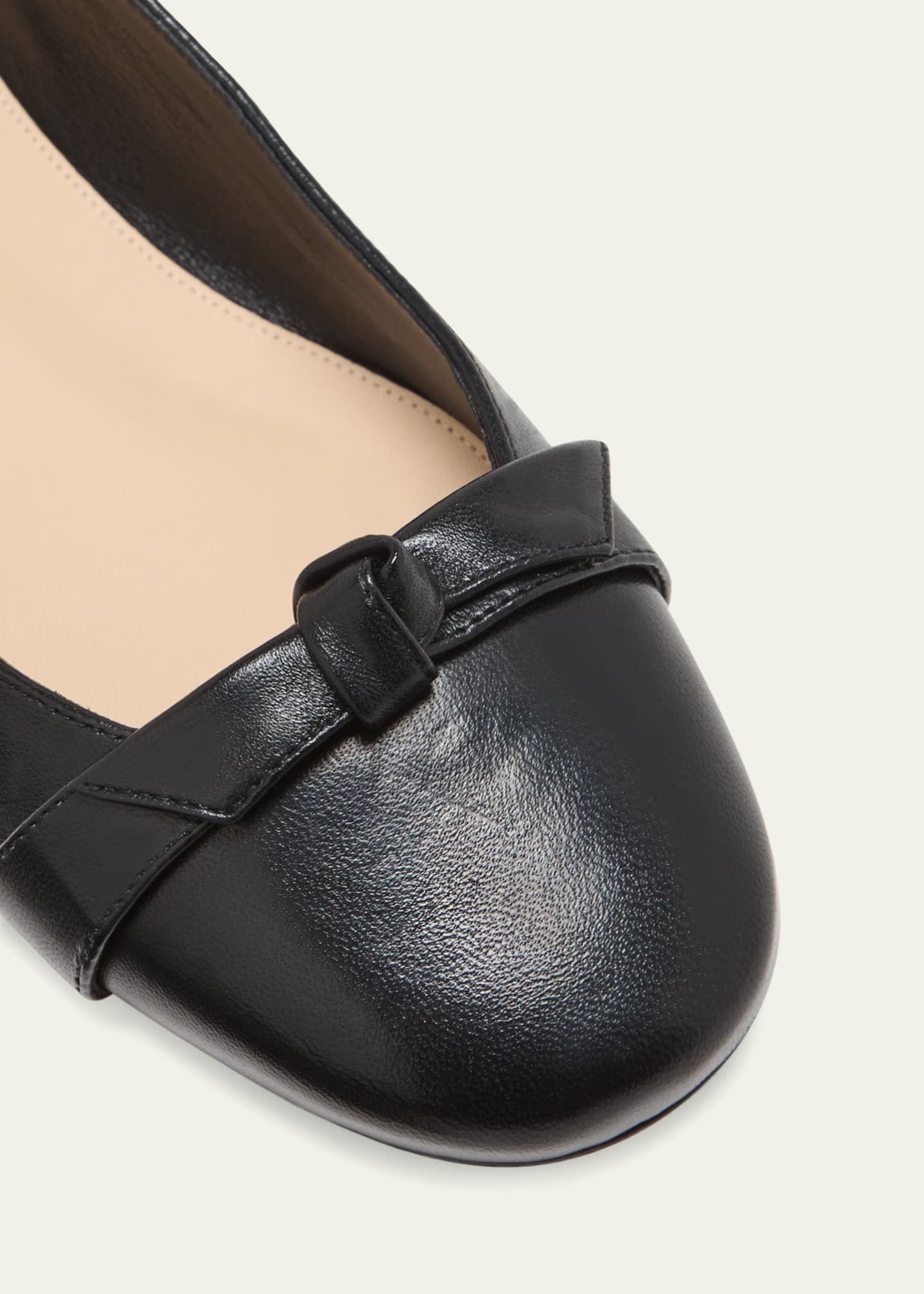 Alexandre Birman Clarita Leather Bow Ballerina Flats - Bergdorf Goodman