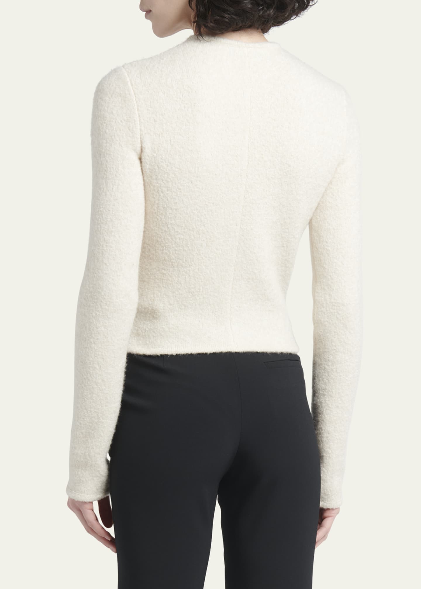 Giorgio Armani Contrast Grosgrain Zip-Front Cashmere Silk Jacket ...