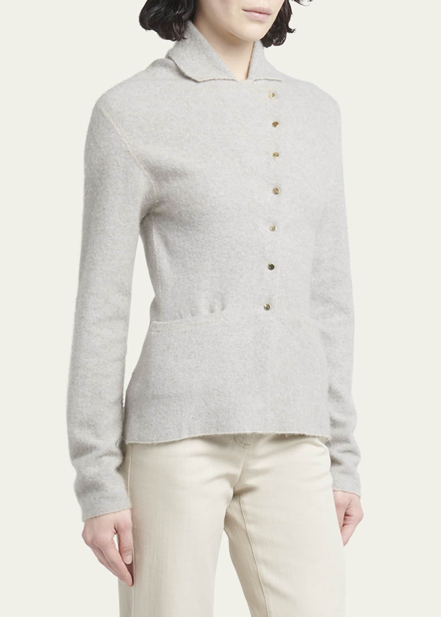 Giorgio Armani Asymmetrical Cashmere-Silk Knit Jacket - Bergdorf Goodman