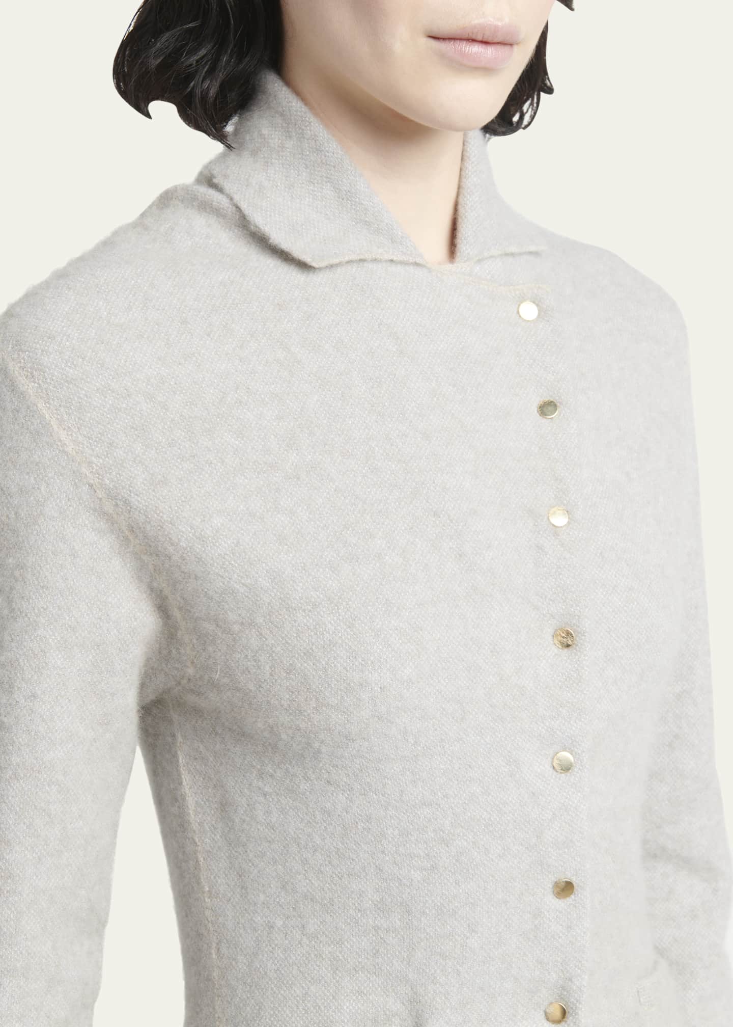 Giorgio Armani Asymmetrical Cashmere-Silk Knit Jacket - Bergdorf Goodman