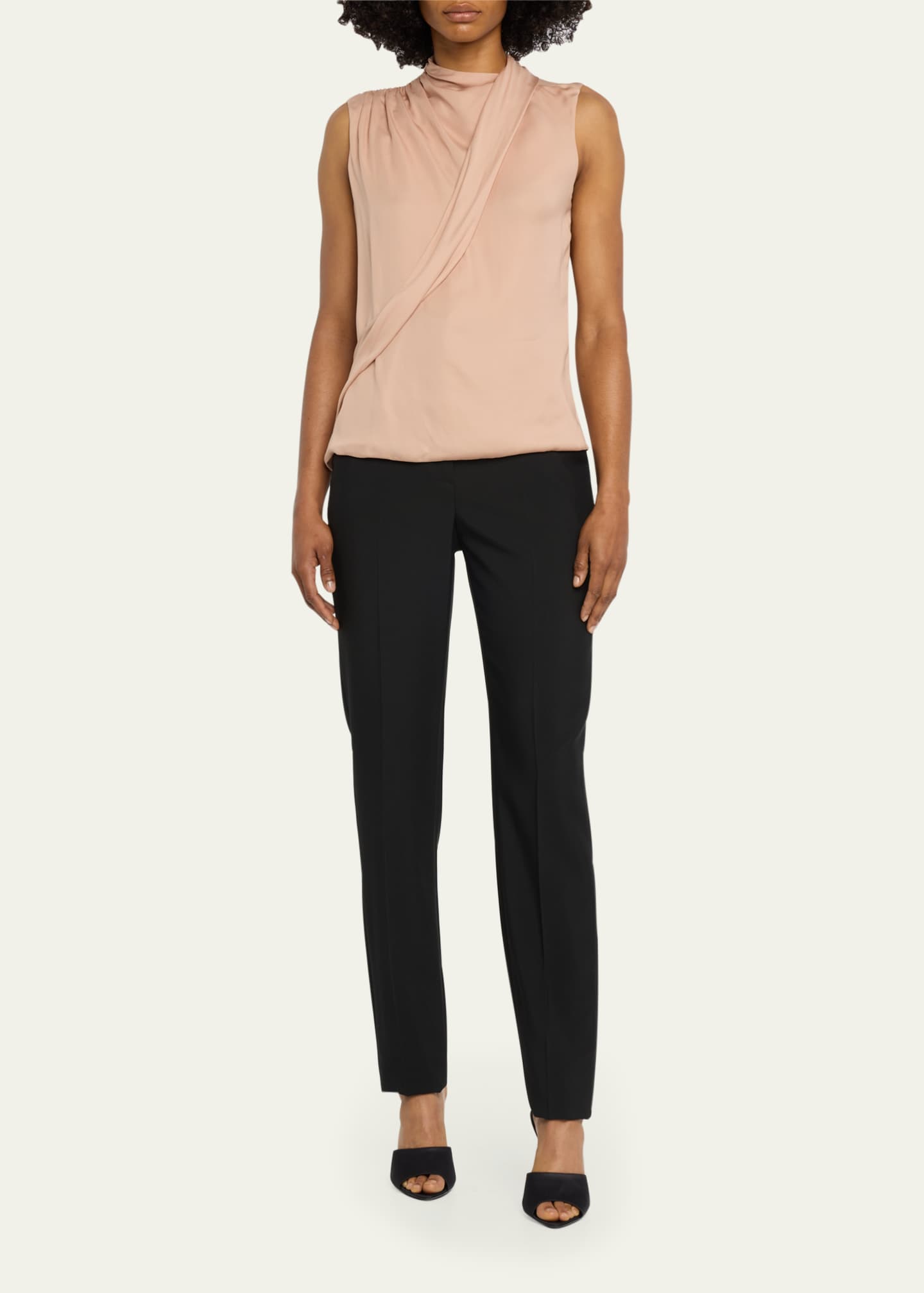 Giorgio Armani Silk Cross-Front Blouse - Bergdorf Goodman
