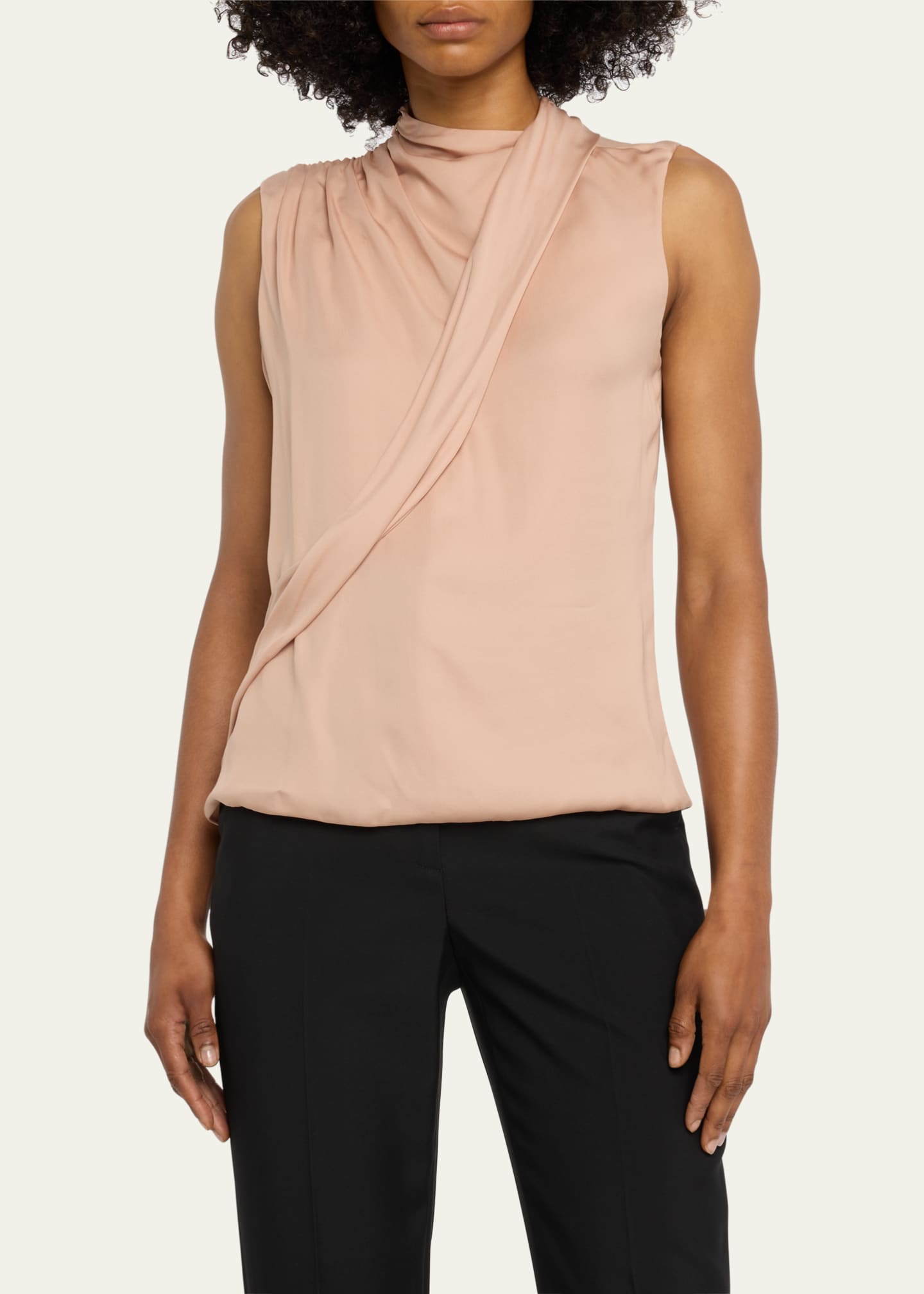 Giorgio Armani Silk Cross-Front Blouse - Bergdorf Goodman
