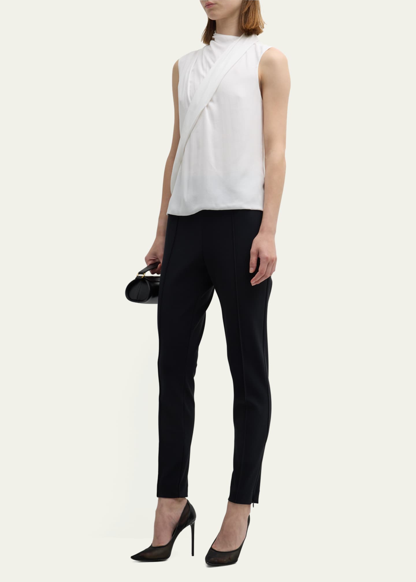 Giorgio Armani Silk Cross-Front Blouse - Bergdorf Goodman