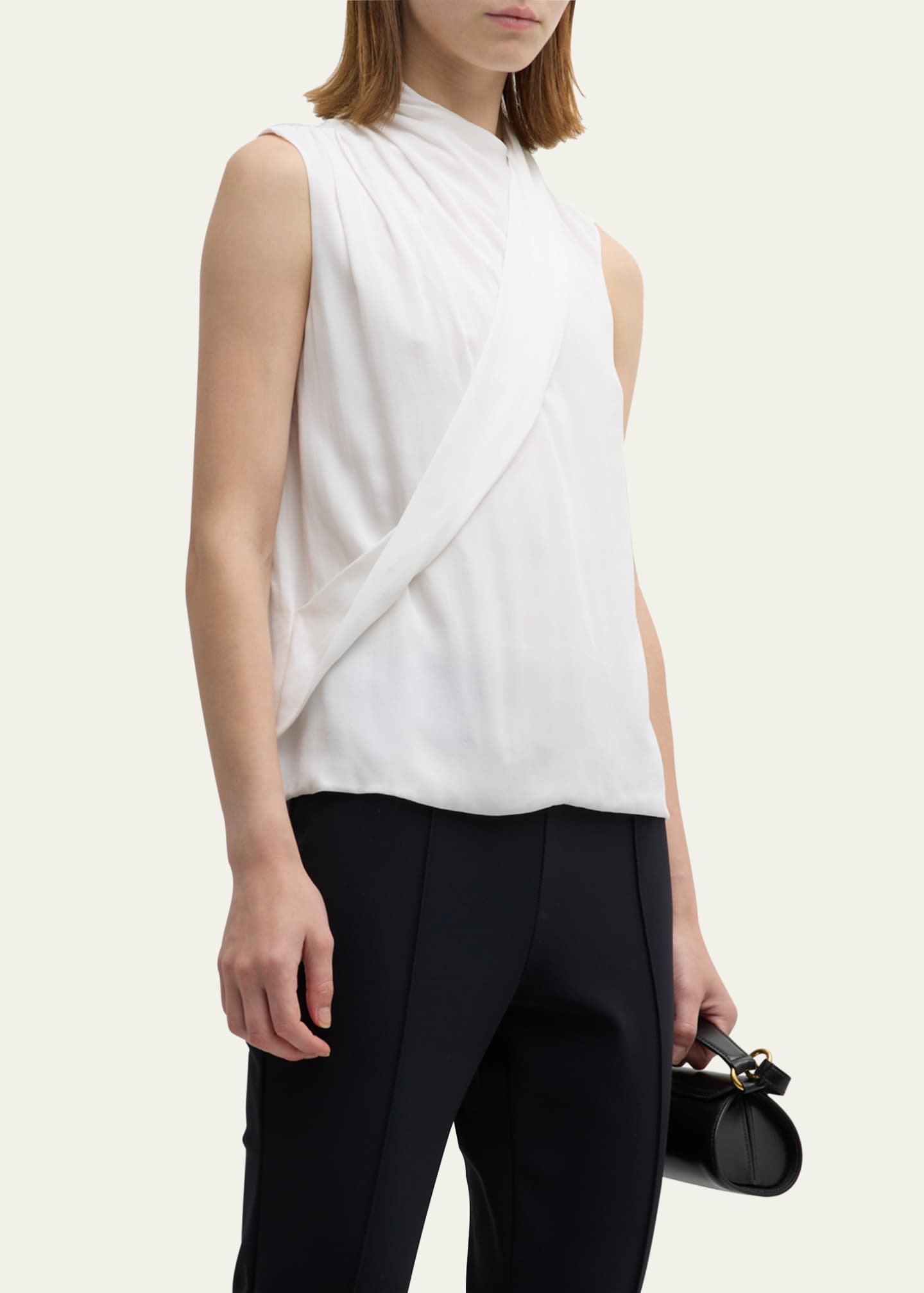 Giorgio Armani Silk Cross-Front Blouse - Bergdorf Goodman