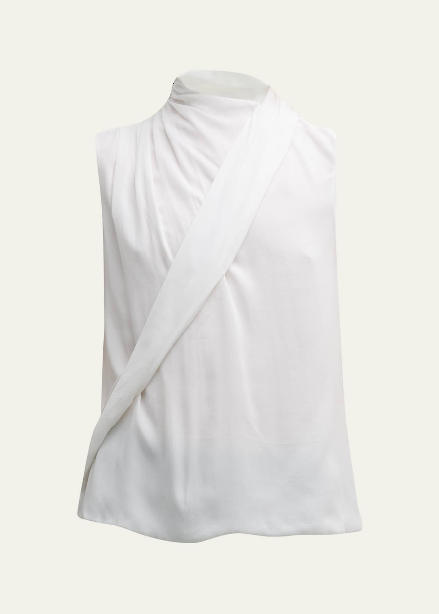 Giorgio Armani Silk Cross-Front Blouse - Bergdorf Goodman