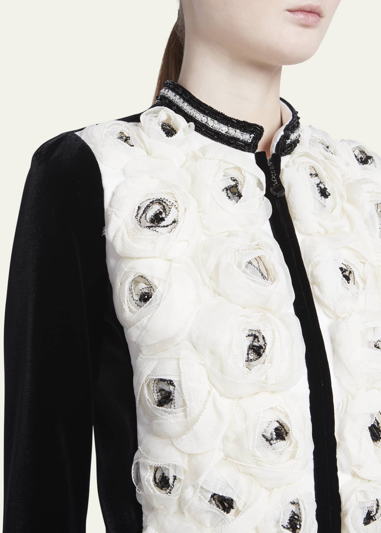 Giorgio Armani Silk Rose-Embroidered Velvet Jacket - Bergdorf Goodman
